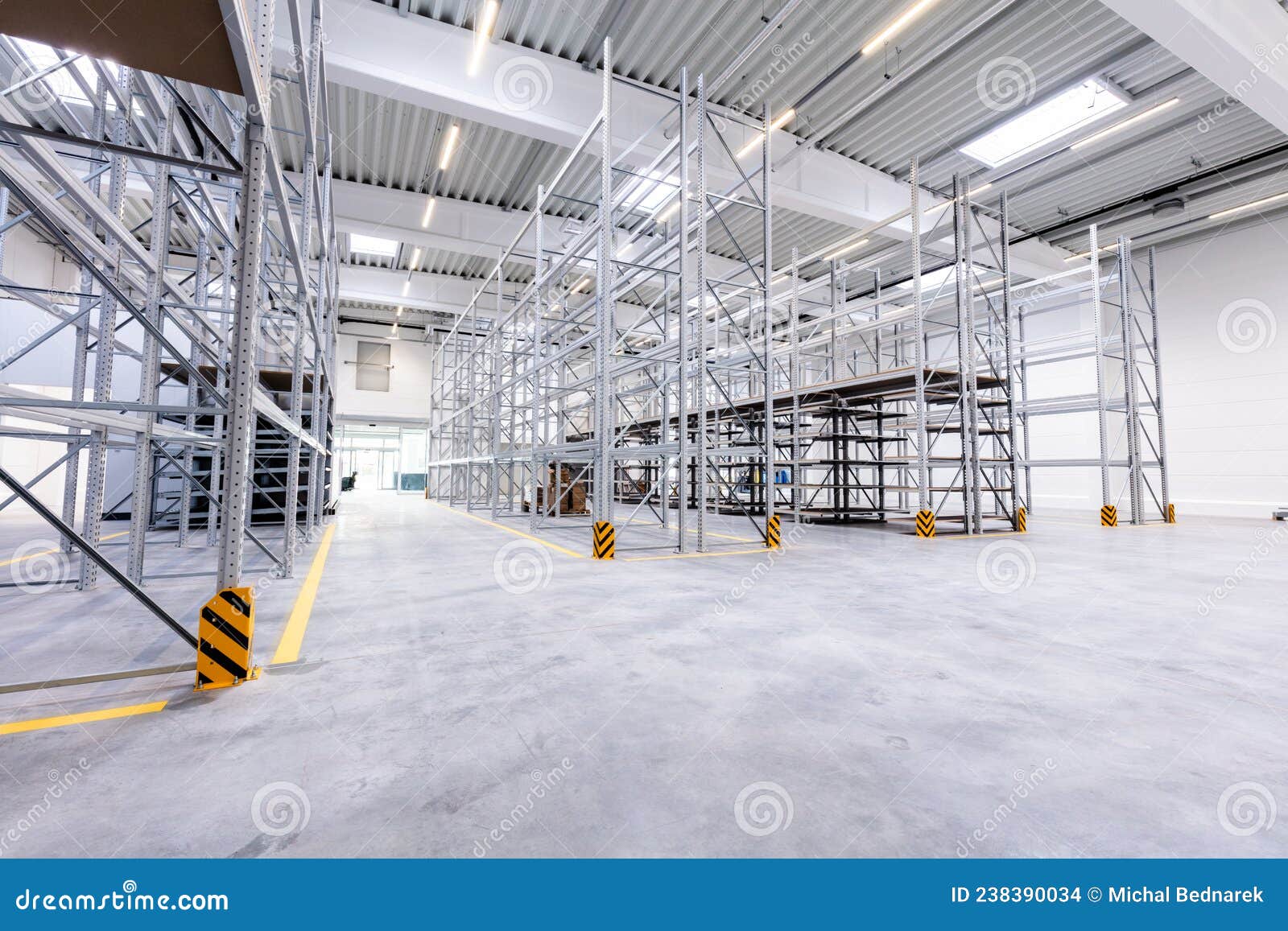 Warehouse Industrial Hall Racking Storage Racks Stock Photo - Image of ...
