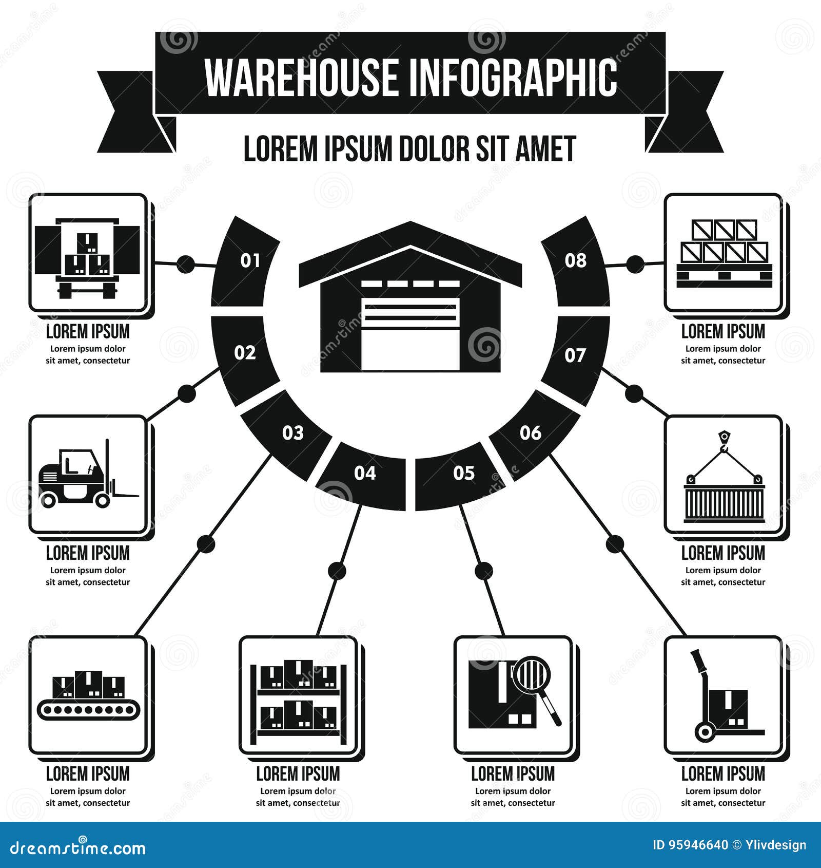 Warehouse Infographic Concept, Simple Style Stock Vector - Illustration ...