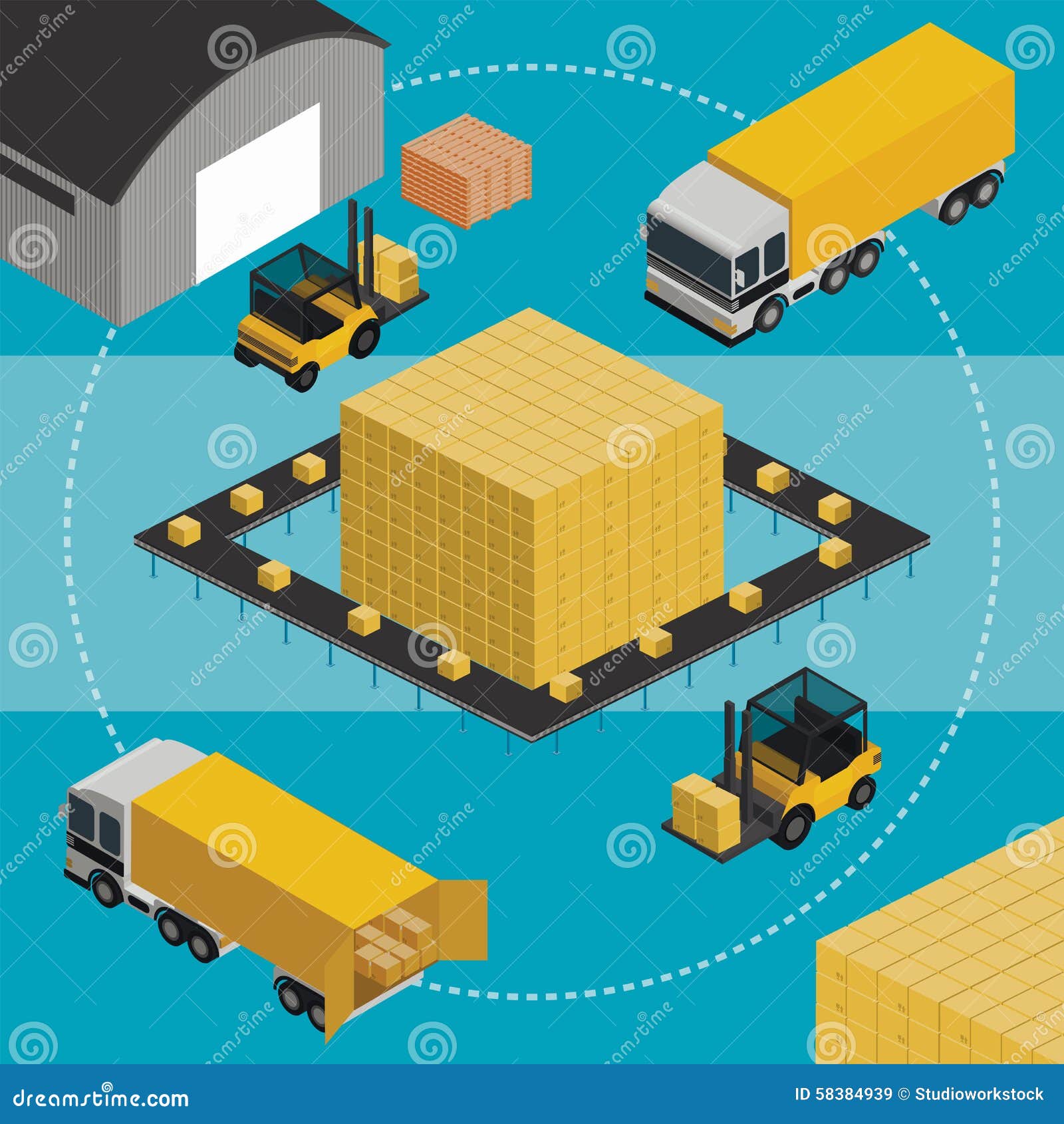 Warehouse Infographic Illustration. Stock Vector - Illustration of ...