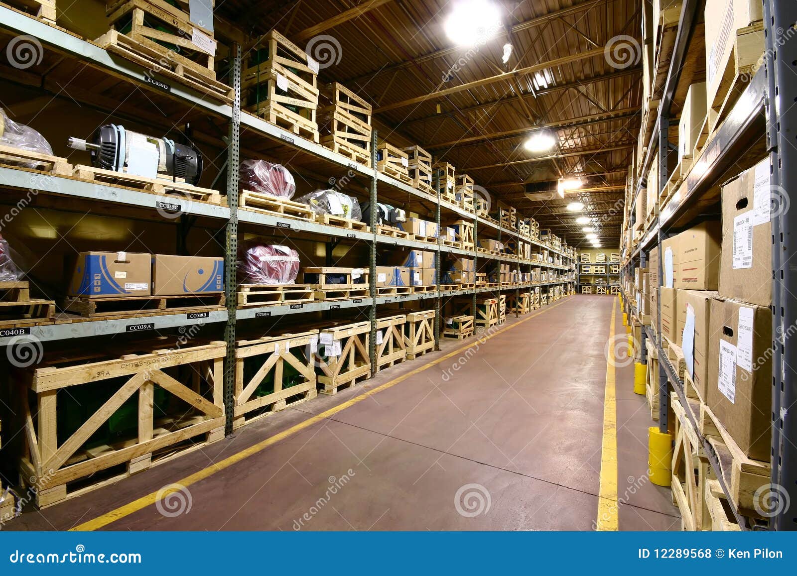 Warehouse Interior stock photo. Image of palette, industrial - 12289568