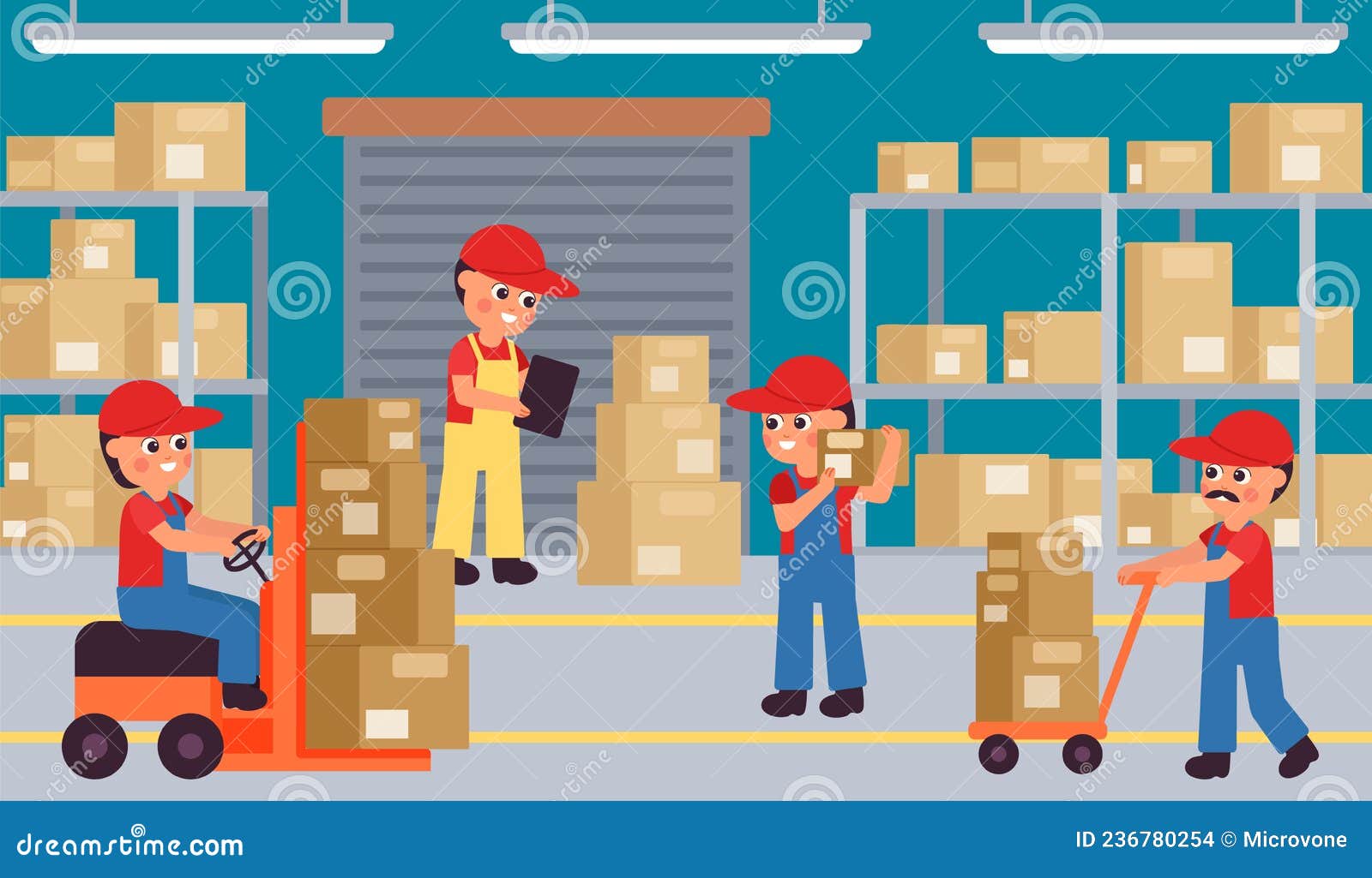 Warehouse Interior. Cargo Loading Office, Delivery Logistic Service ...