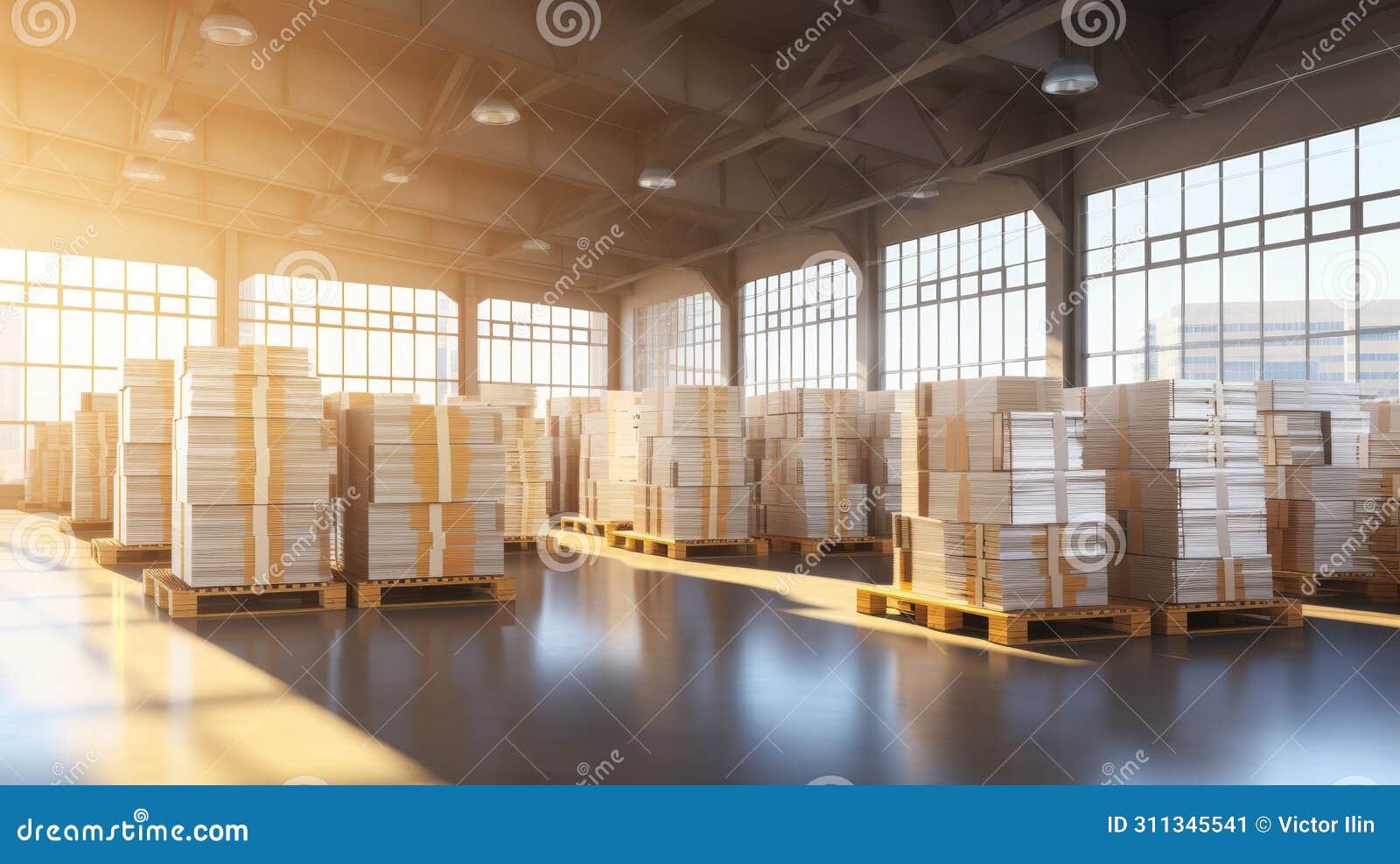 Warehouse Interior Filled with Cardboard Boxes of Goods Prepared for ...
