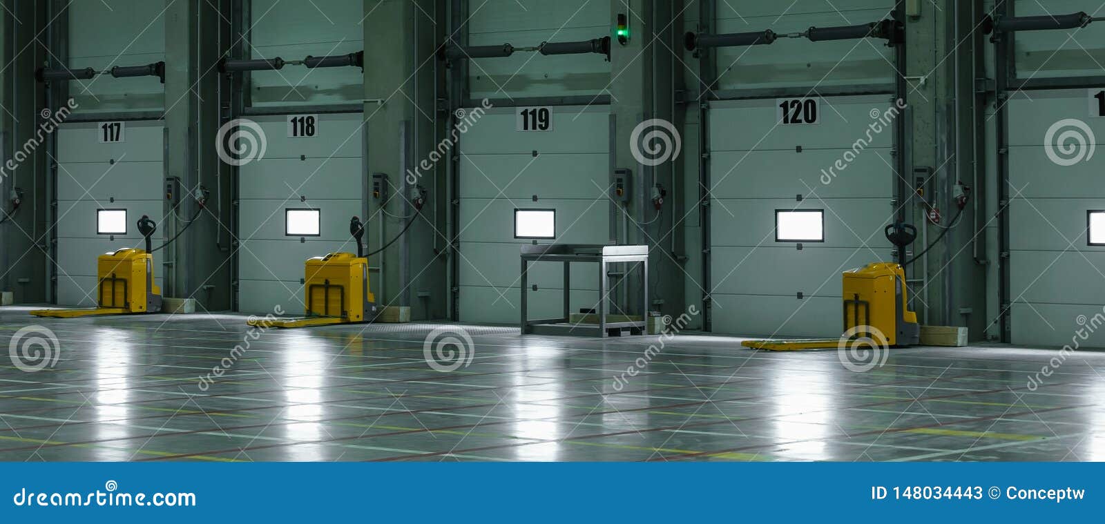 Warehouse Interior and Industrial Doors Stock Image - Image of ...