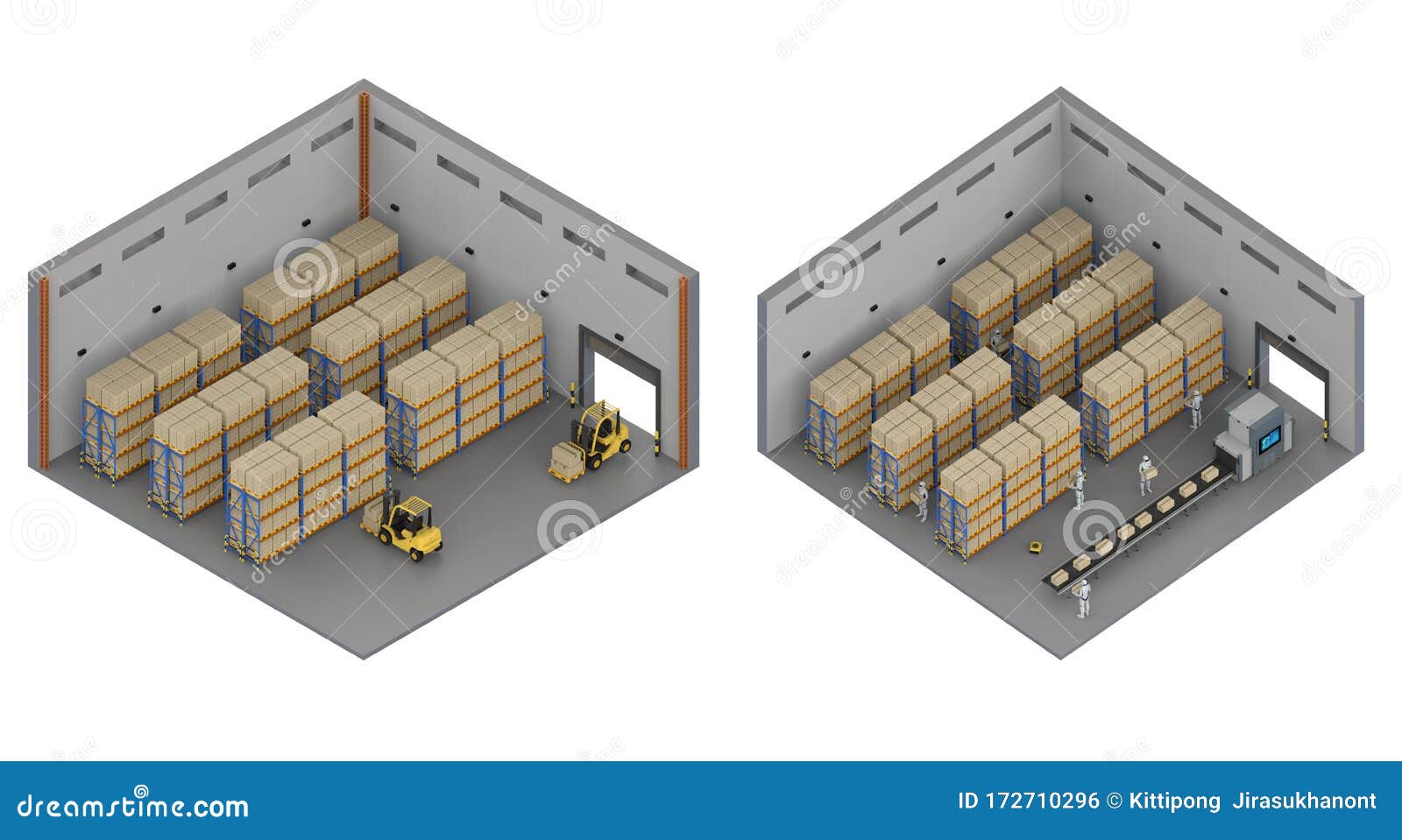 Warehouse Interior Isometric Stock Illustration - Illustration of ...