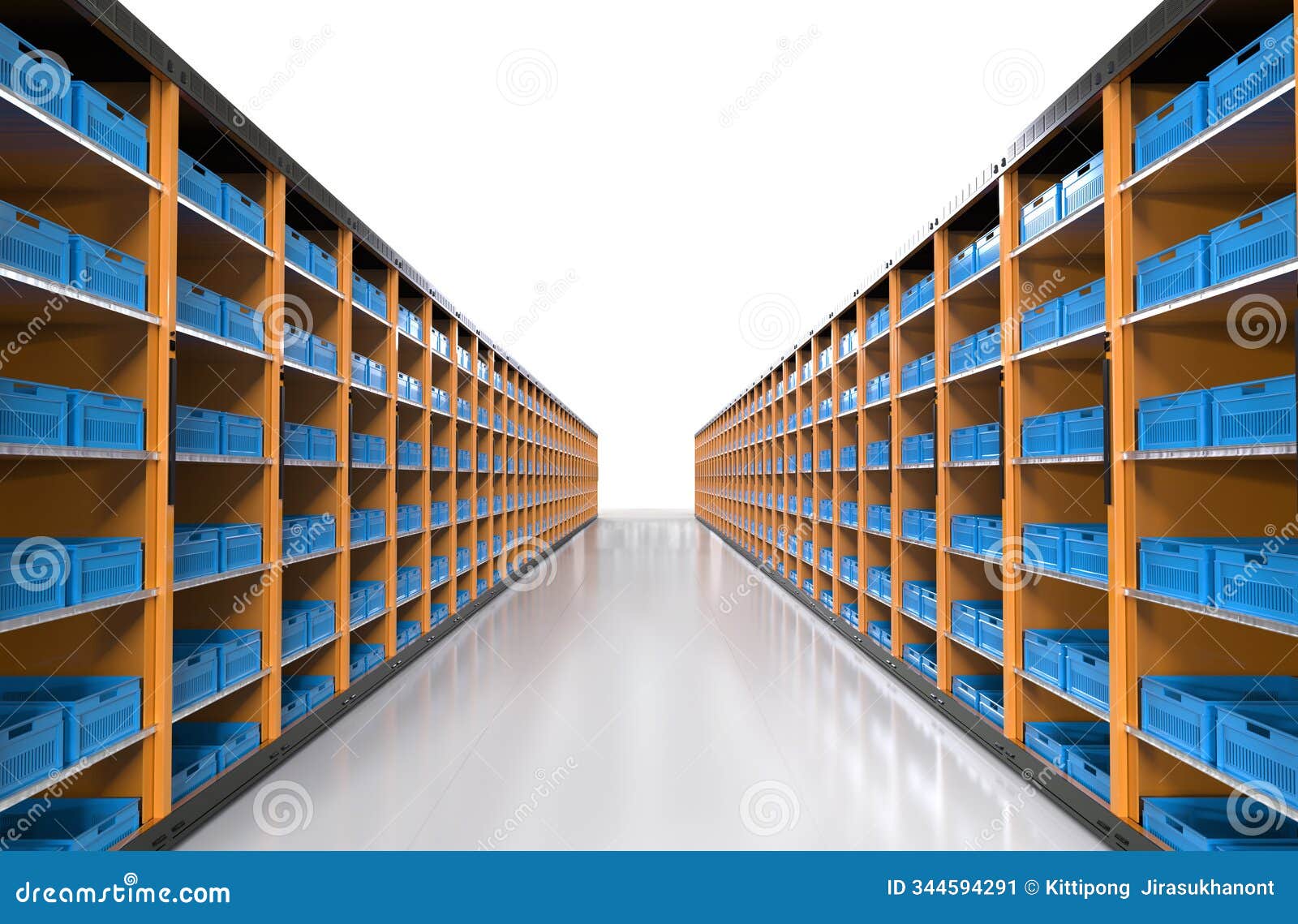 Warehouse Interior with Racks Full of Parcels Stock Illustration ...