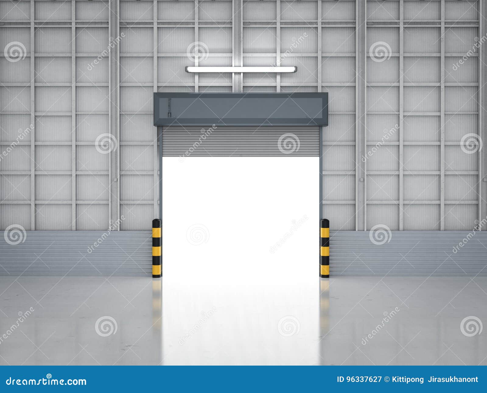 Warehouse Interior with Shutter Door Stock Illustration - Illustration ...