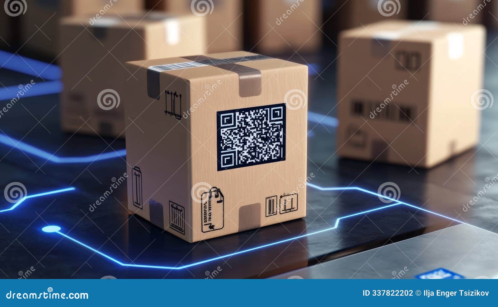 Warehouse Inventory Management, Cardboard Boxes with QR Code for ...