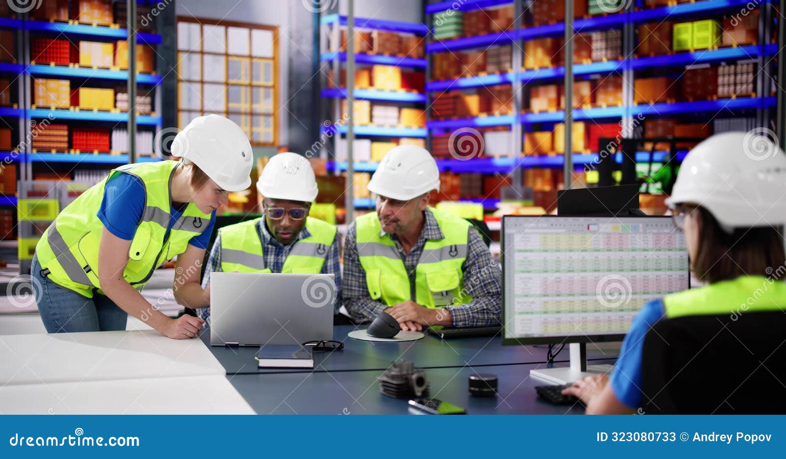 Warehouse Inventory Management on Computer Stock Image - Image of ...