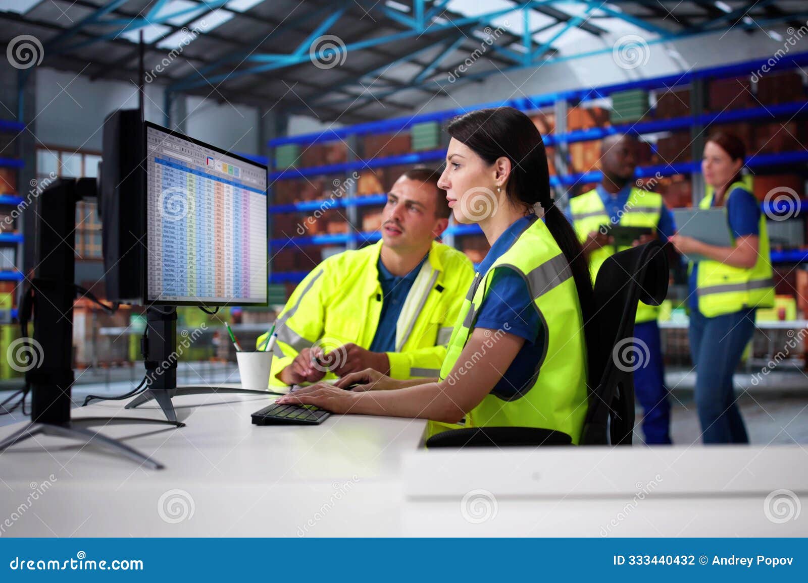 Warehouse Inventory Management on Computer Stock Photo - Image of ...
