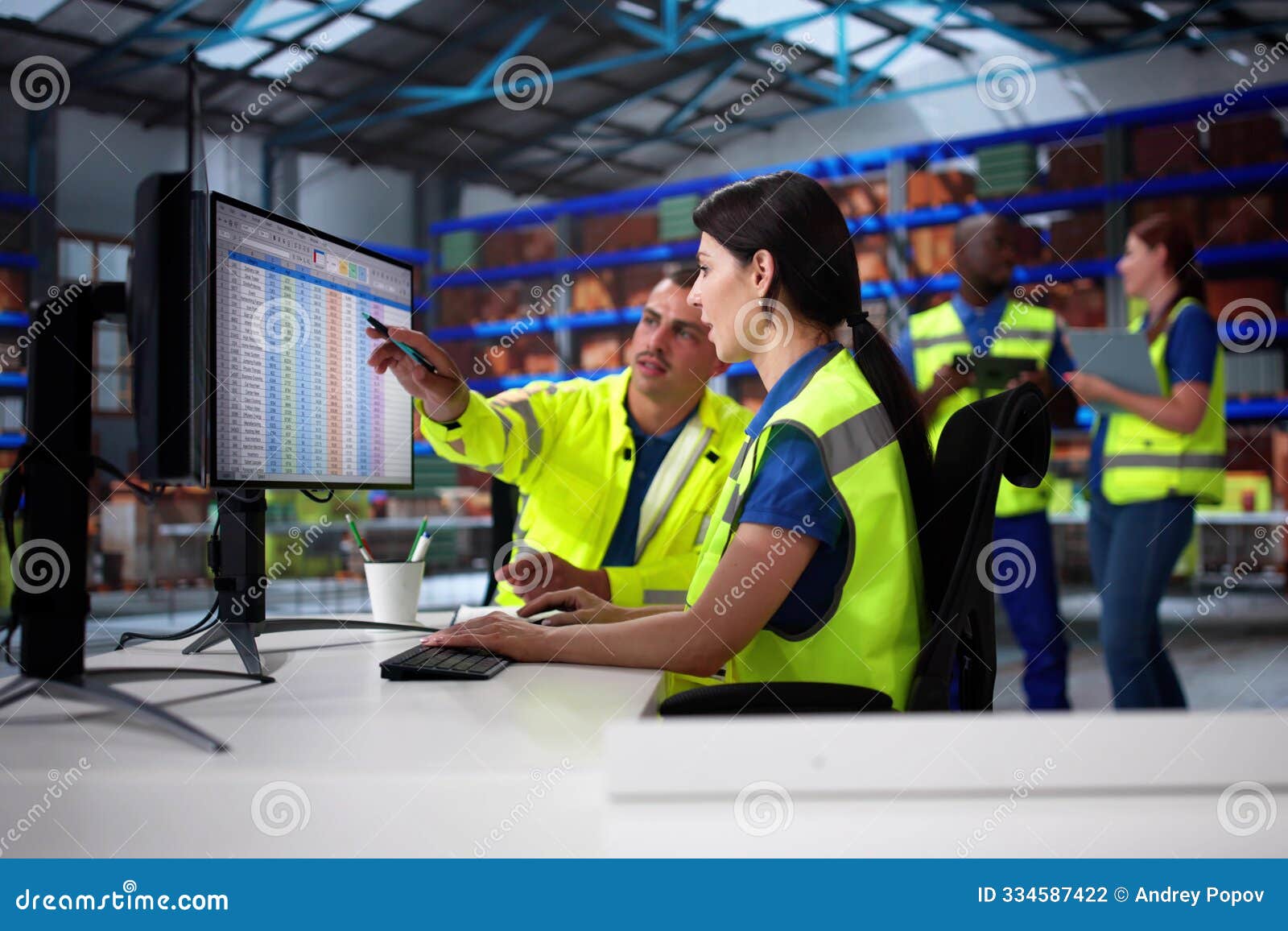 Warehouse Inventory Management on Computer Stock Photo - Image of ...