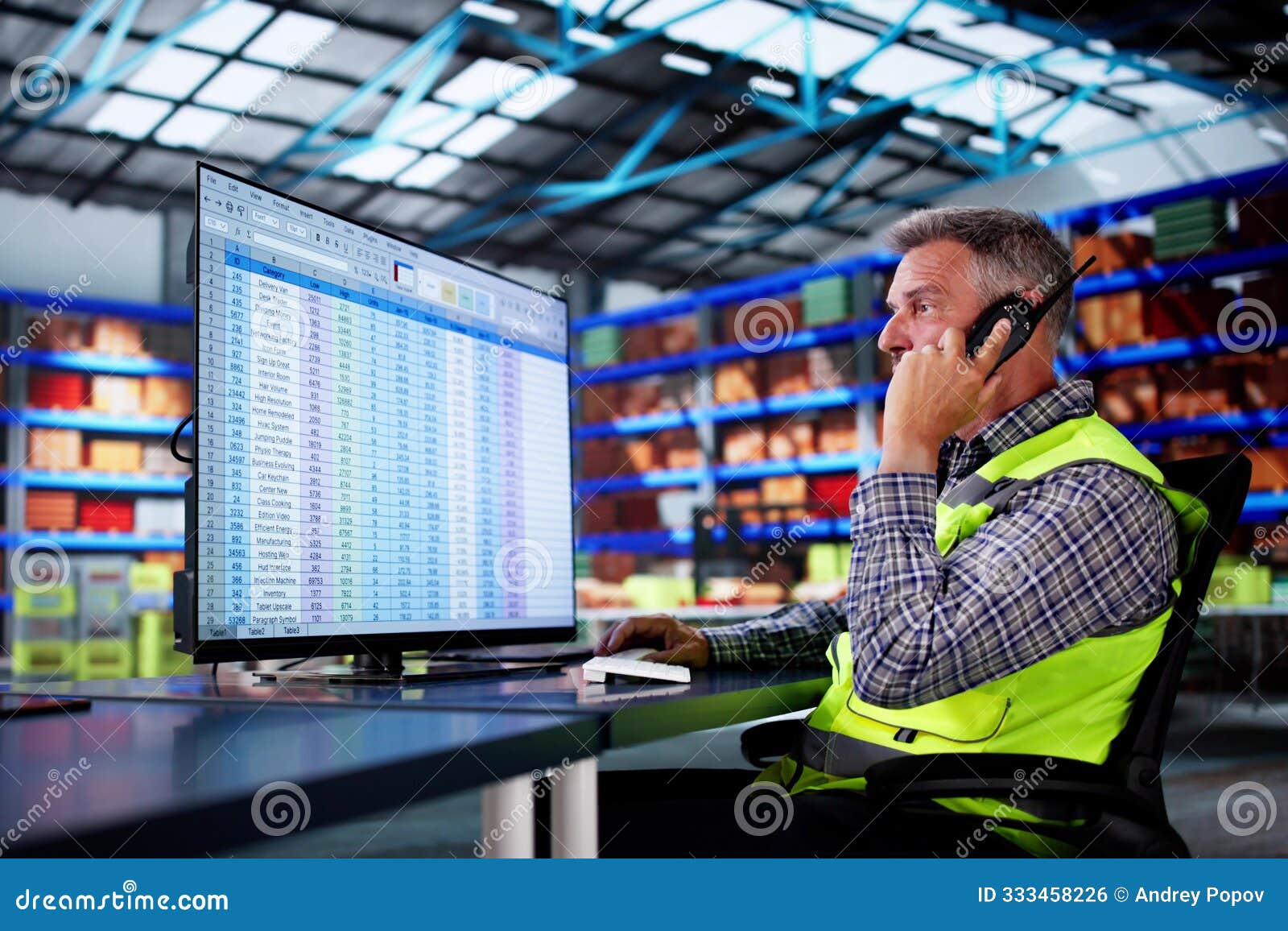 Warehouse Inventory Management on Computer Stock Photo - Image of ...