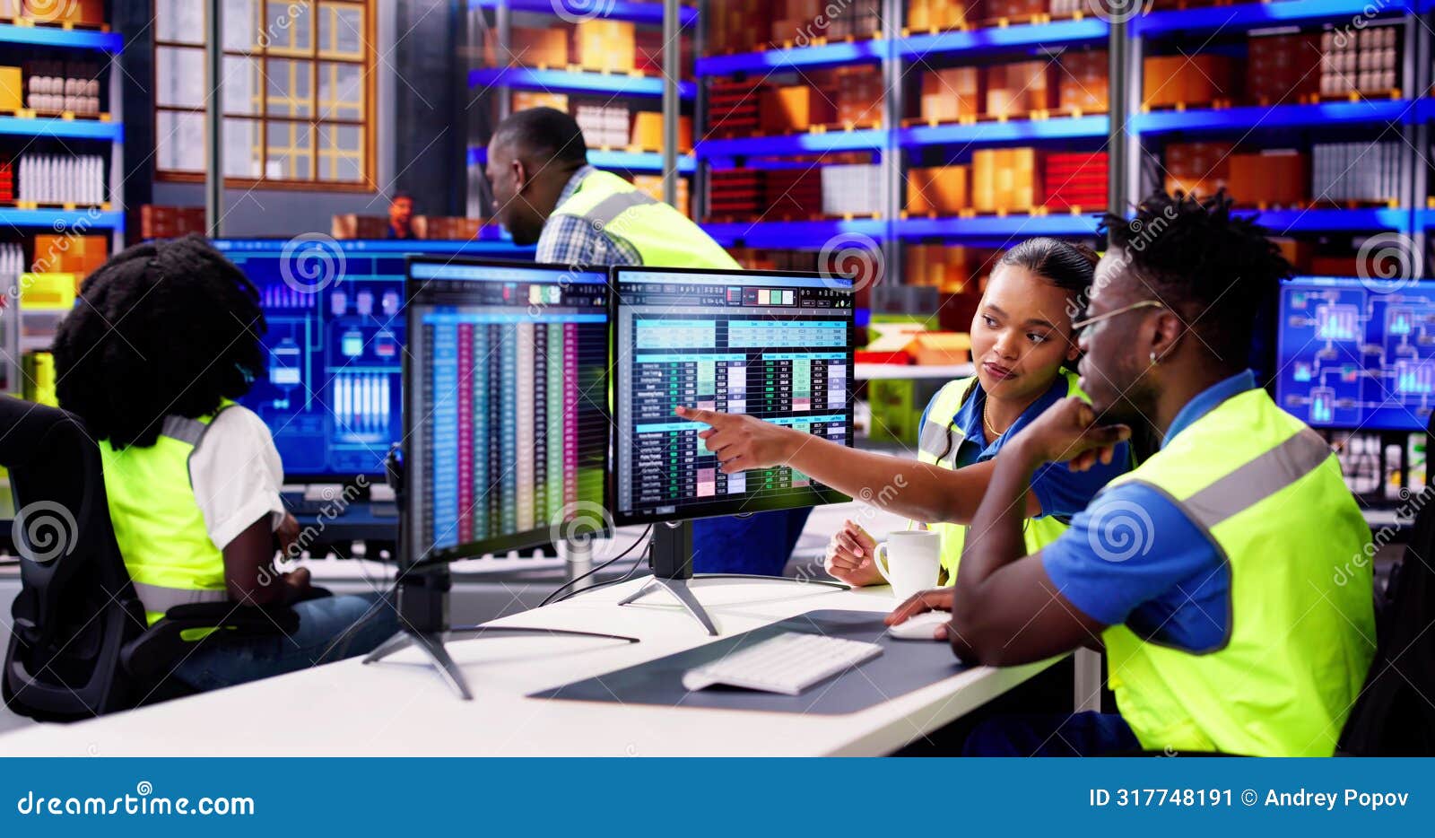 Warehouse Inventory Management on Computer Stock Image - Image of ...