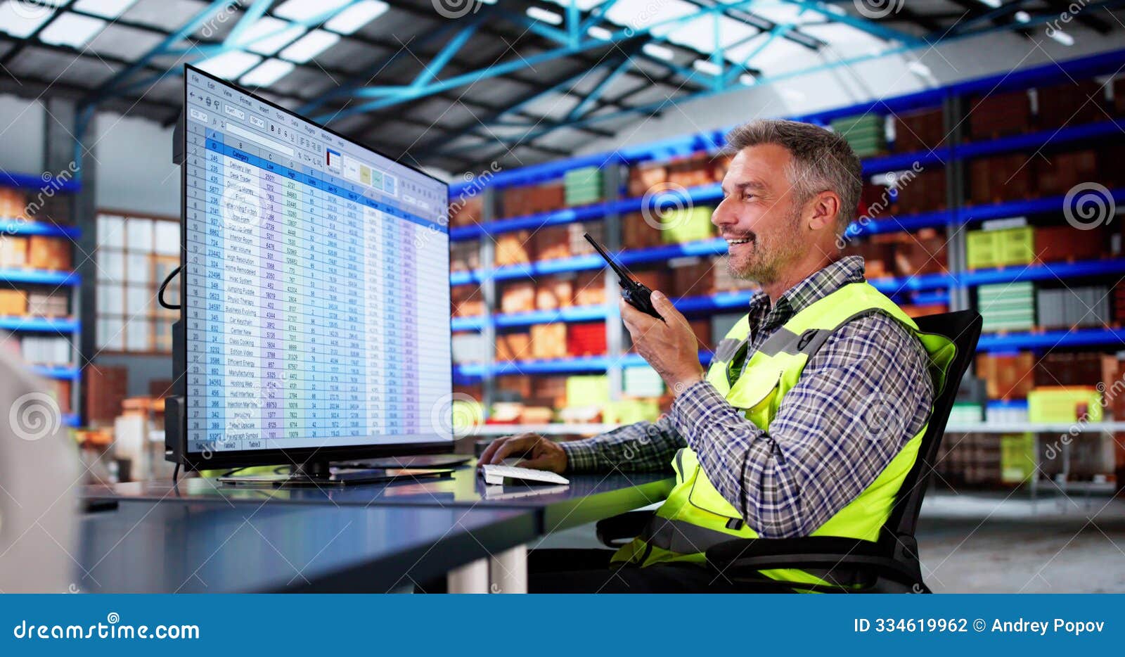 Warehouse Inventory Management on Computer Stock Photo - Image of ...