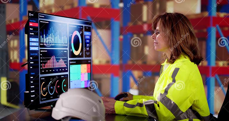 Warehouse Inventory Management KPI Dashboard. Analysts Looking Stock ...
