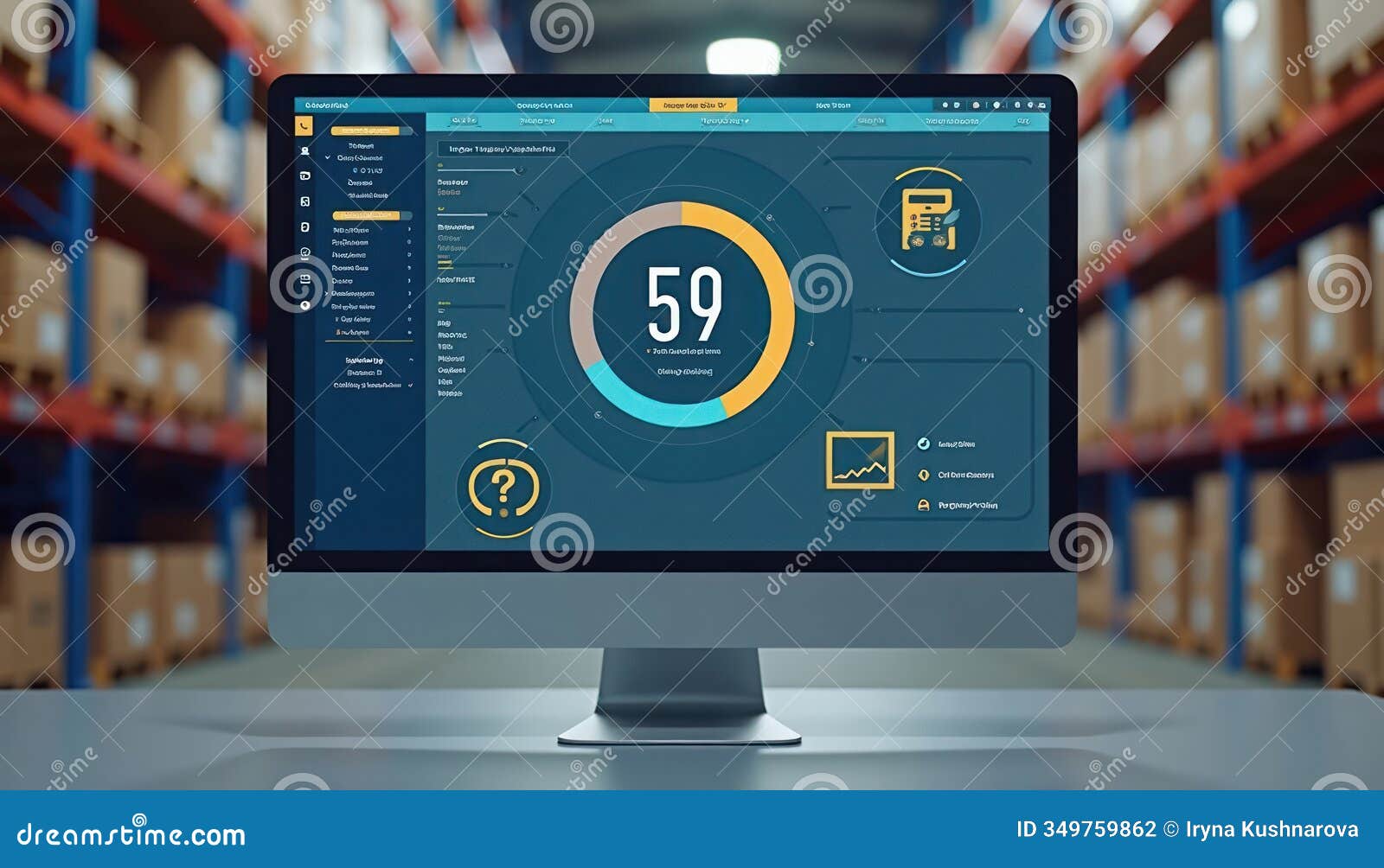 Warehouse Inventory Planning Software Screen Displays Data on Computer ...