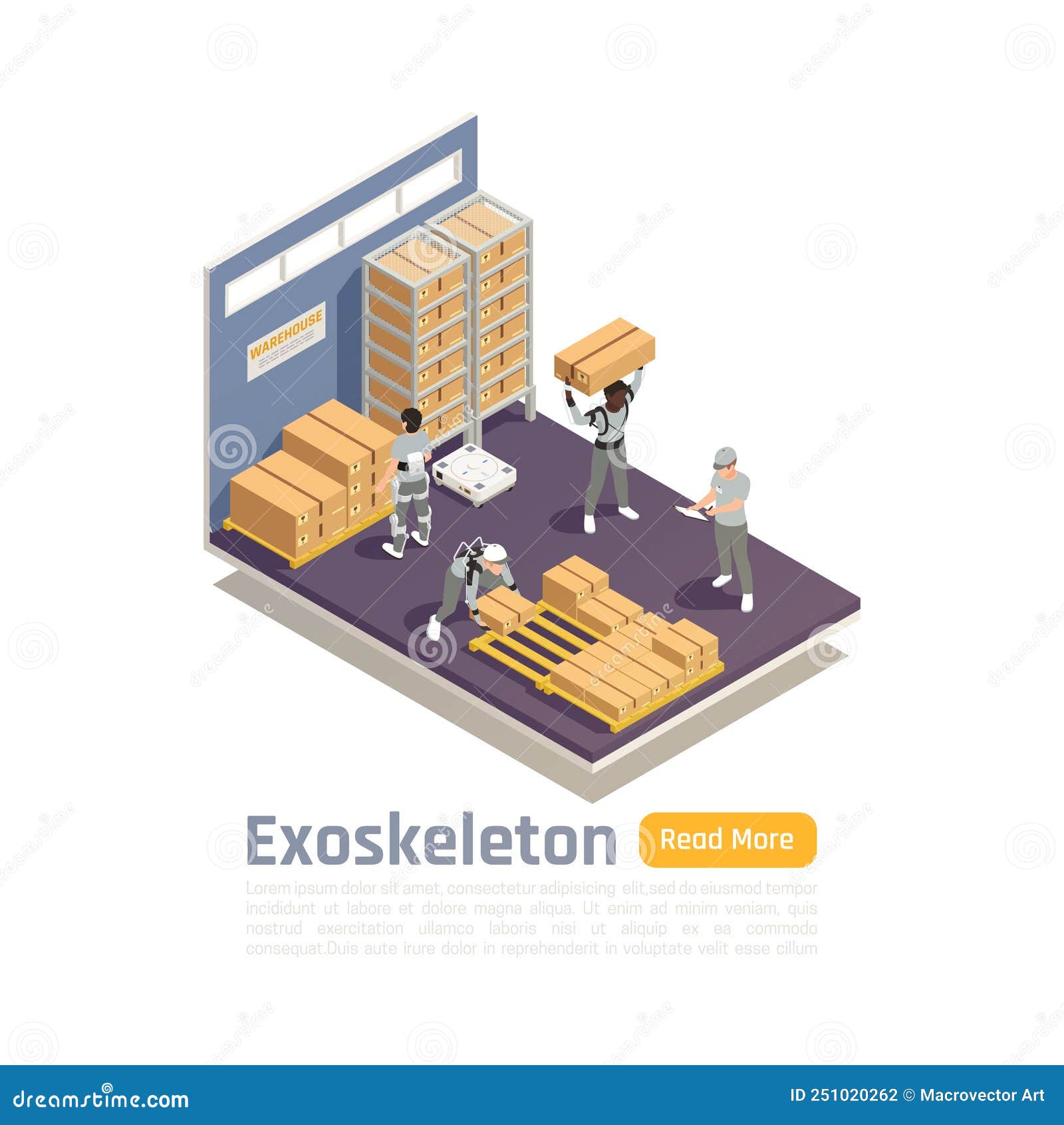 Warehouse Isometric Composition Stock Vector - Illustration of ...