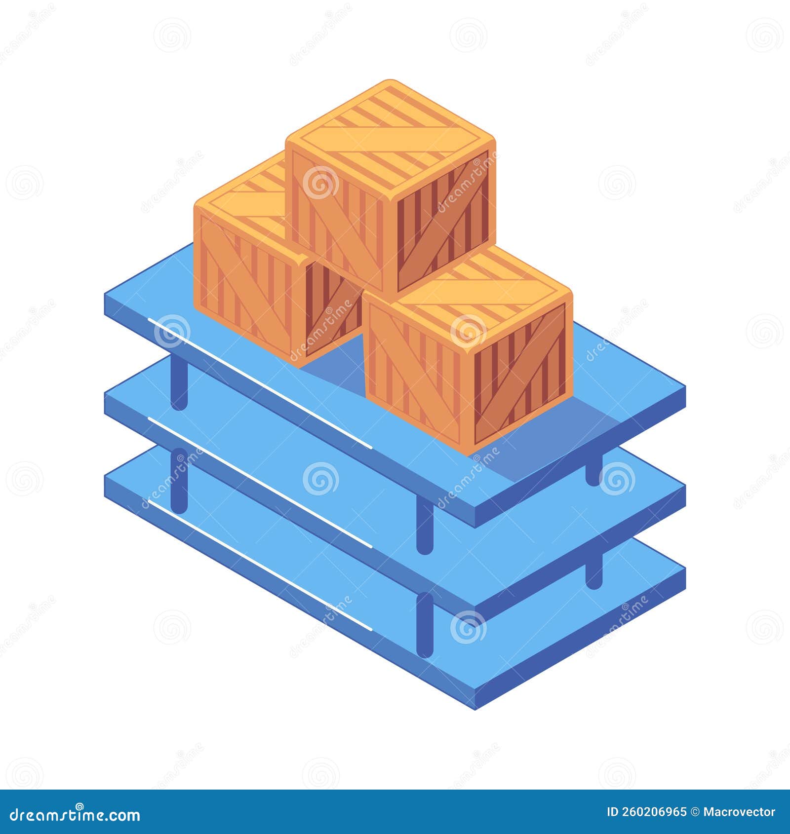 Warehouse Isometric Icon stock vector. Illustration of logistic - 260206965