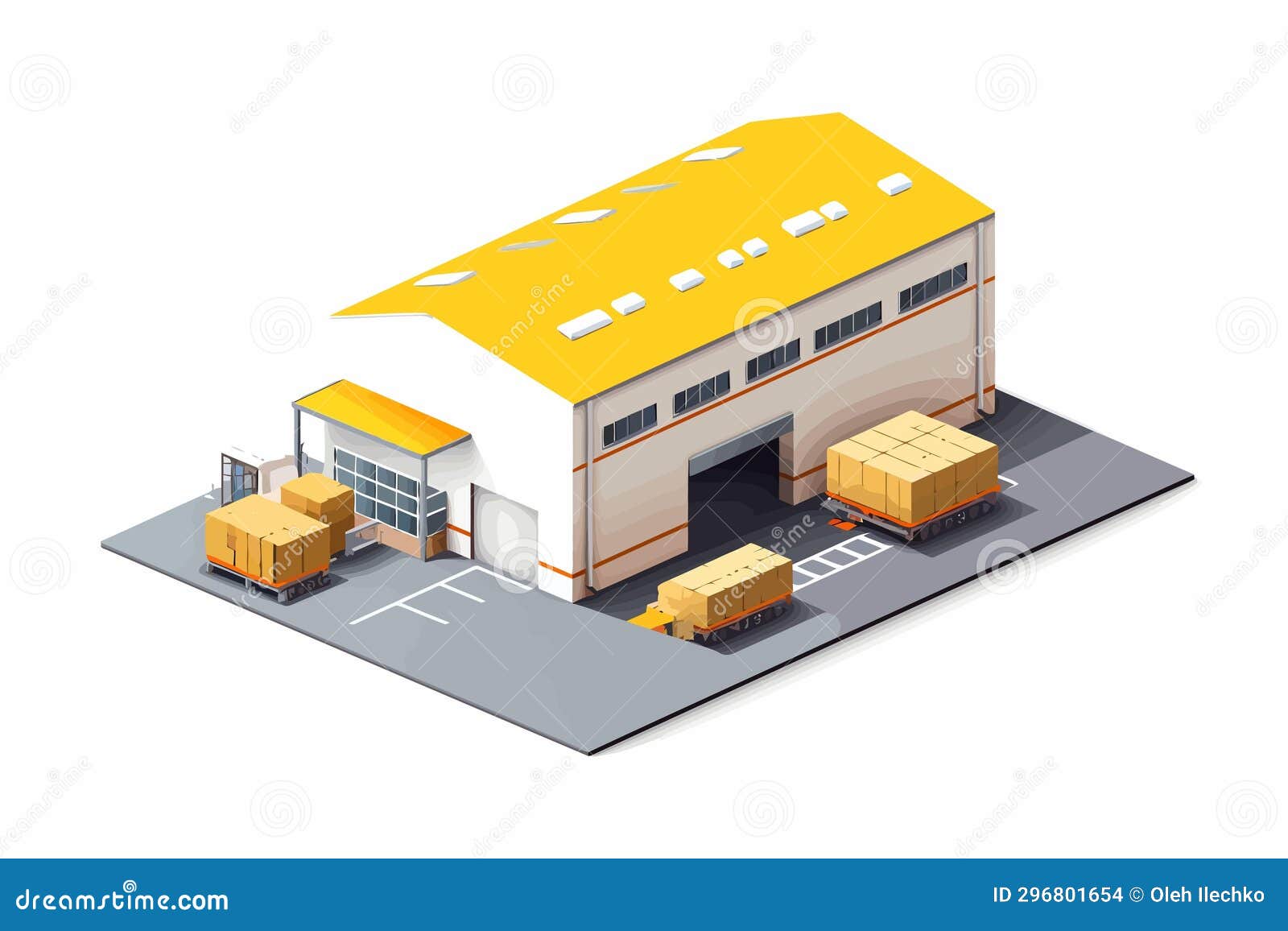 Warehouse Isometric Vector Flat Minimalistic Isolated Illustration ...