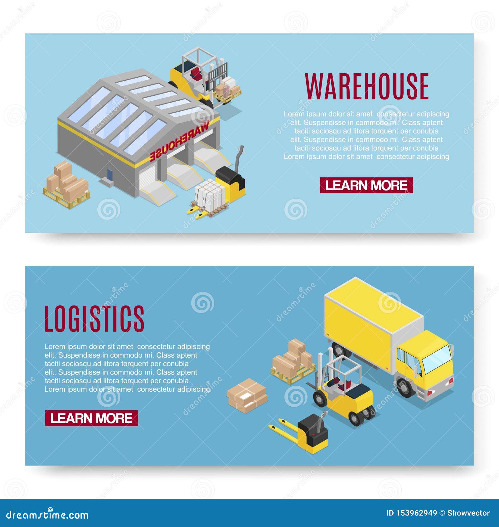 Warehouse Isometric Vector Illustration with Storage Building Shelves ...