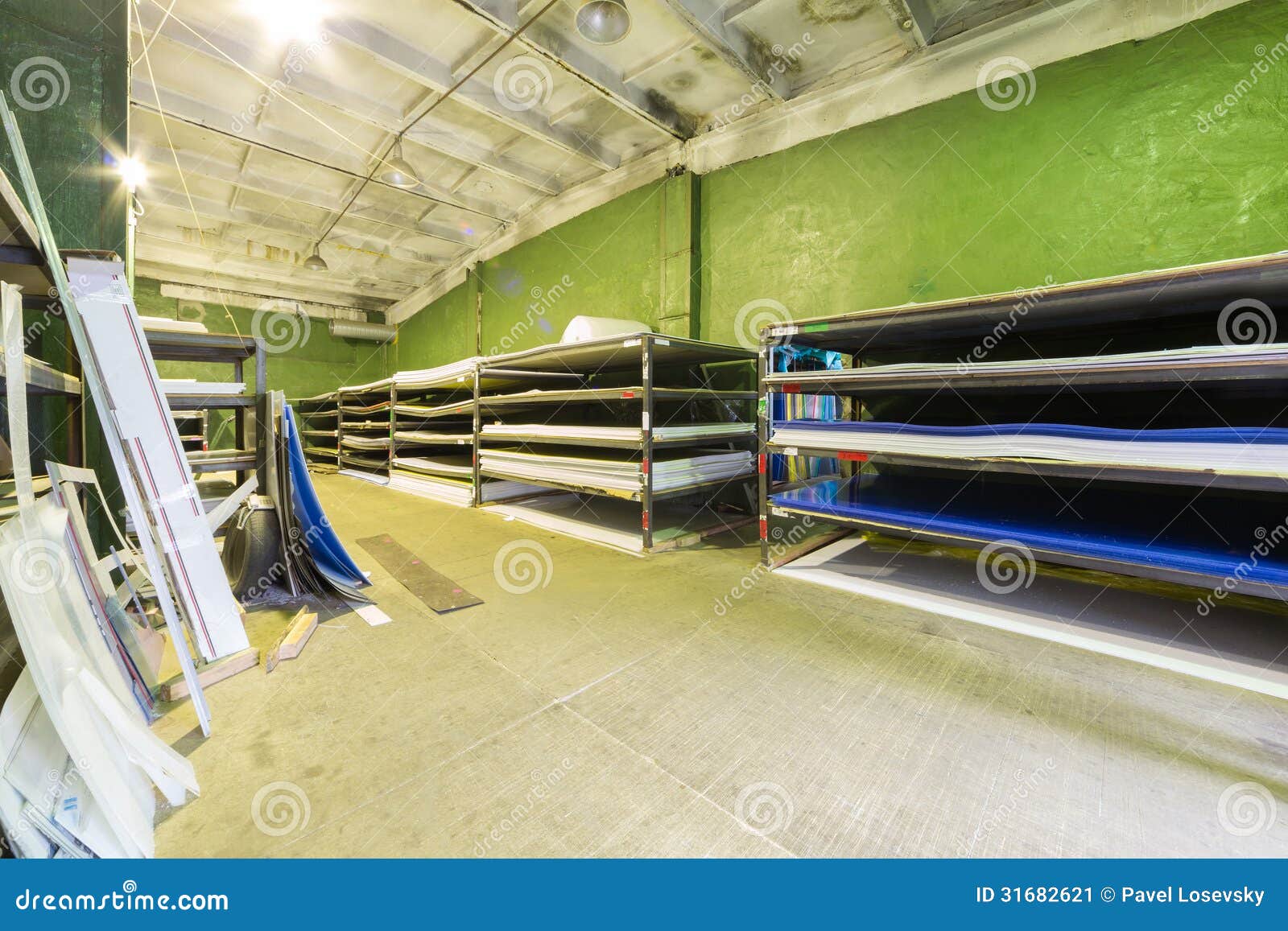 Warehouse With Large Plastic Sheets Stock Image - Image of pattern ...