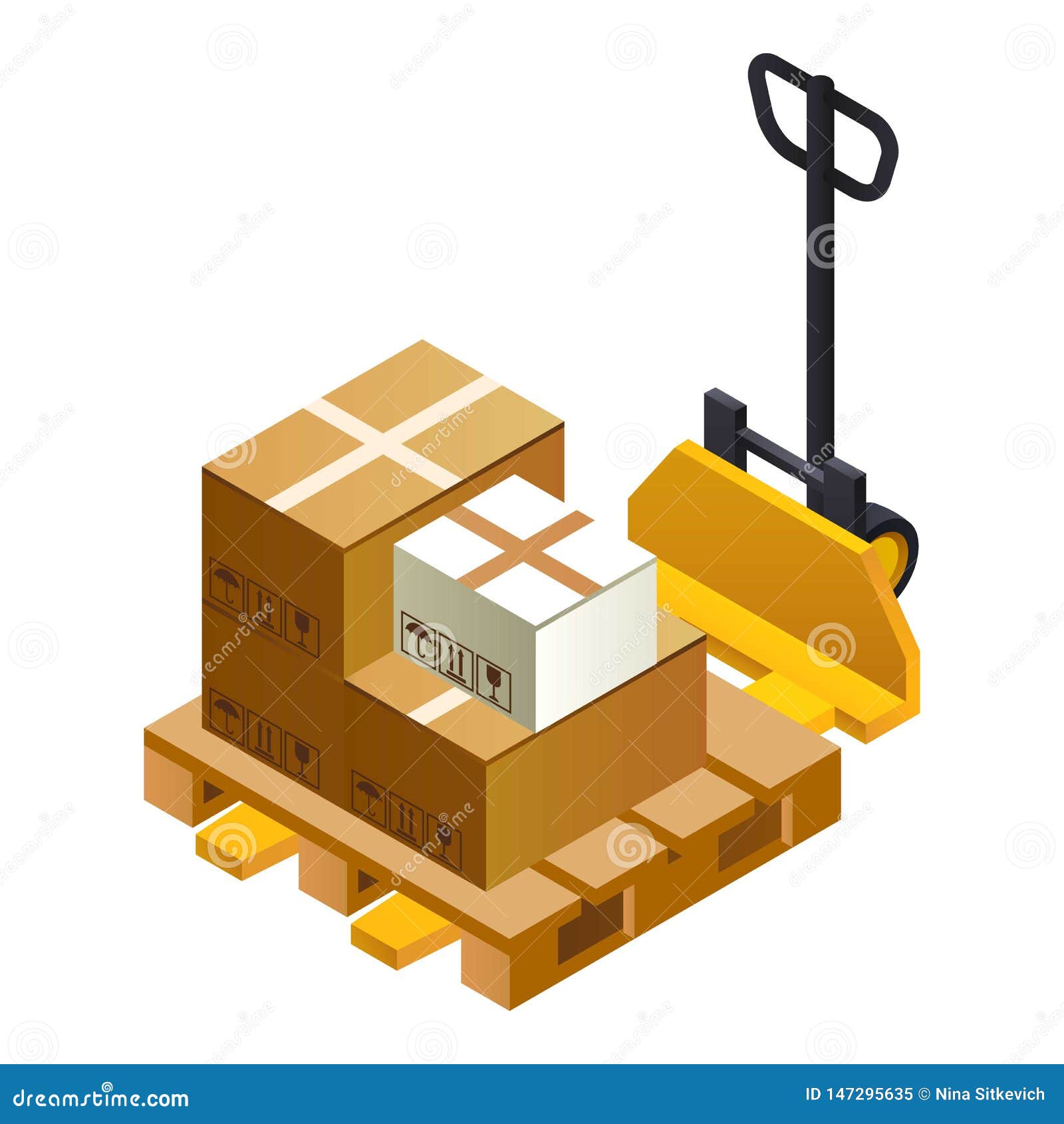 Warehouse Lift Parcel Icon, Isometric Style Stock Vector - Illustration ...