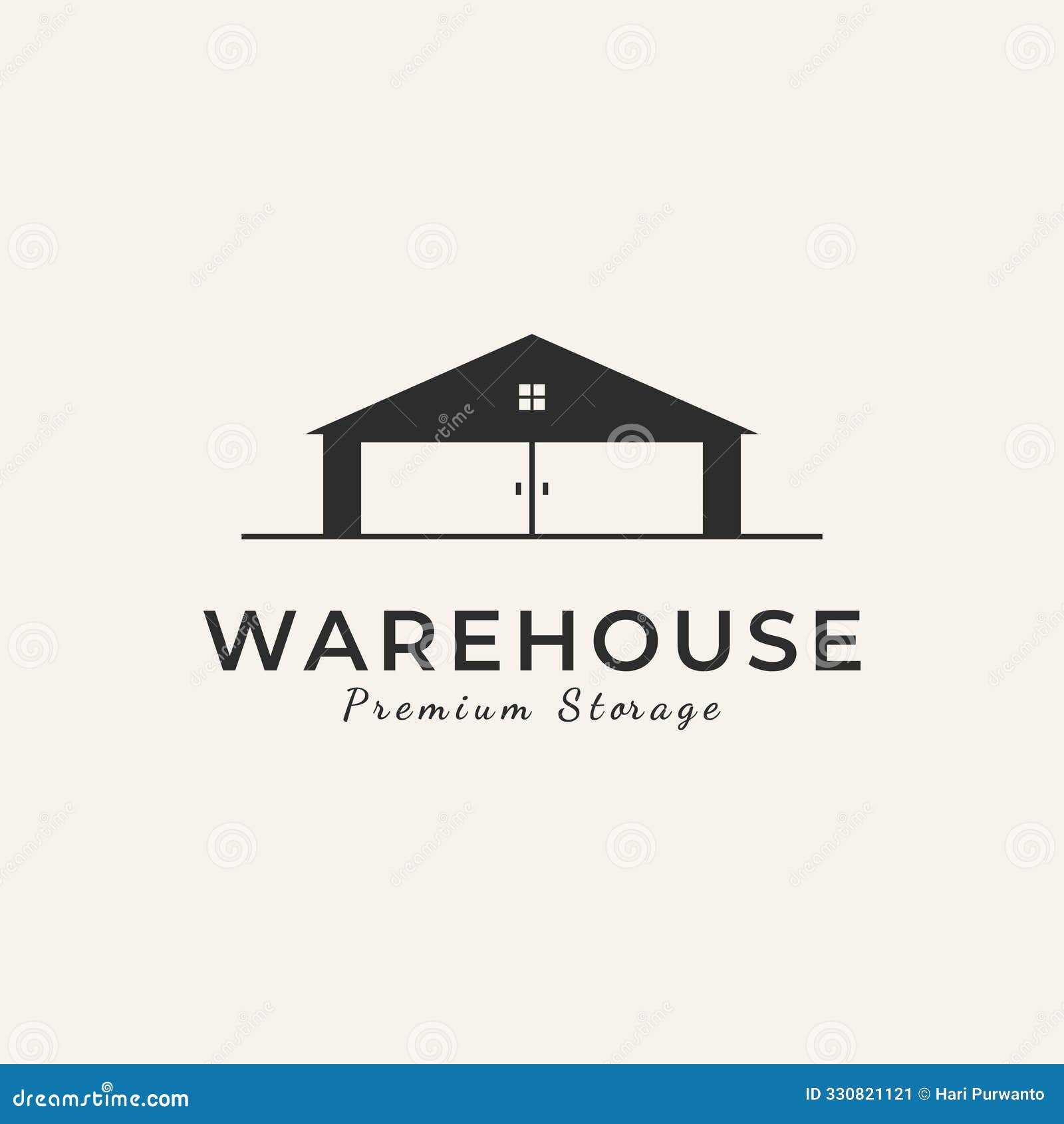Warehouse Line Art Design Logo Vector Illustration Stock Illustration ...