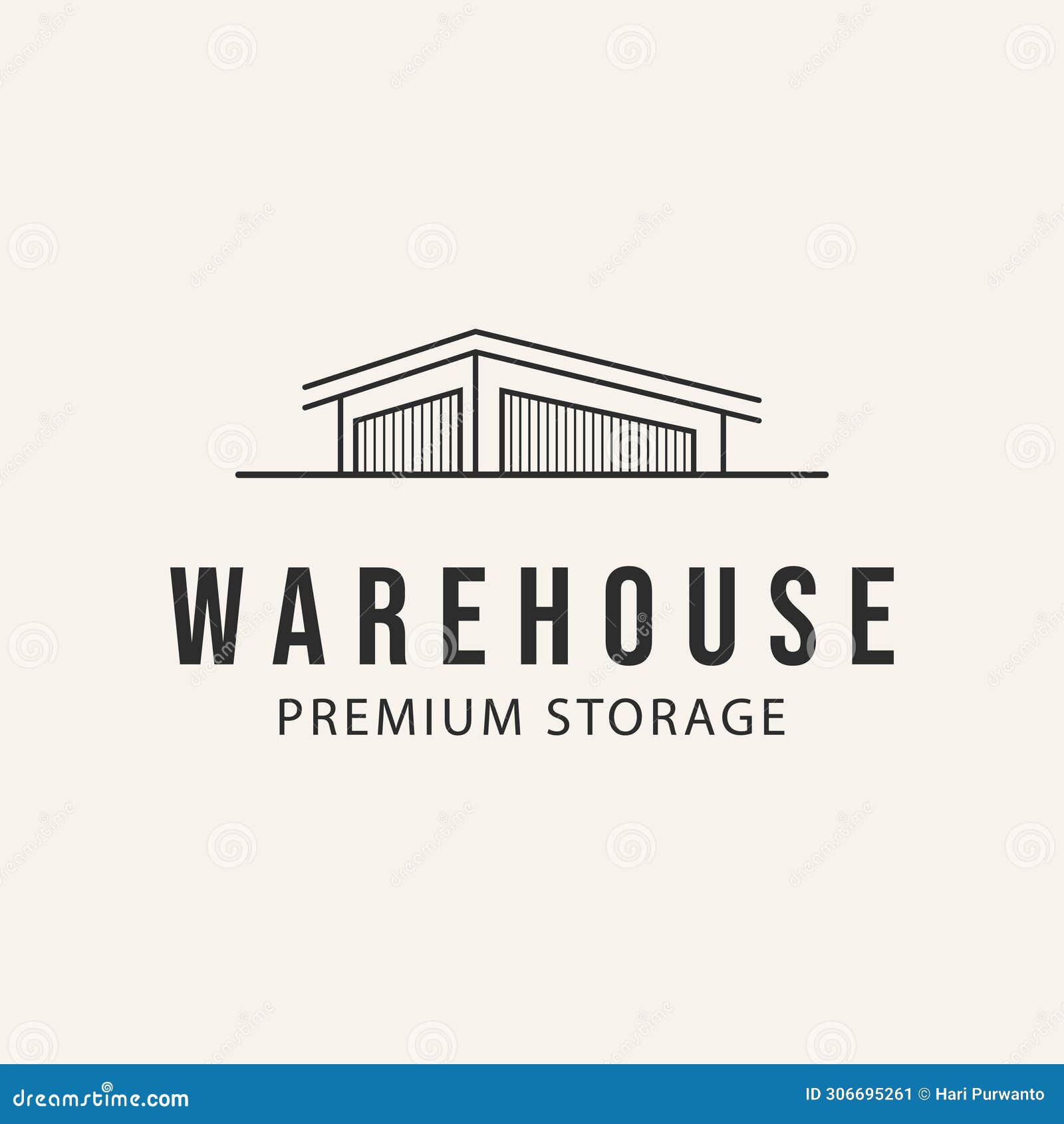 Warehouse Line Art Logo Design Vector Stock Vector - Illustration of ...