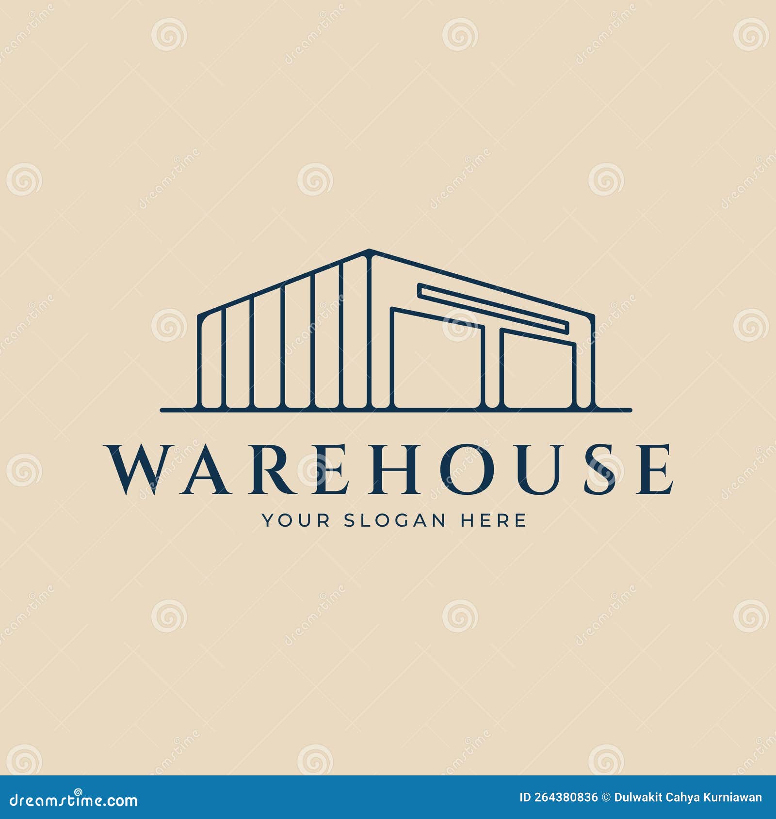 Warehouse Line Art Logo Minimalist, Vector Illustration Design Stock ...