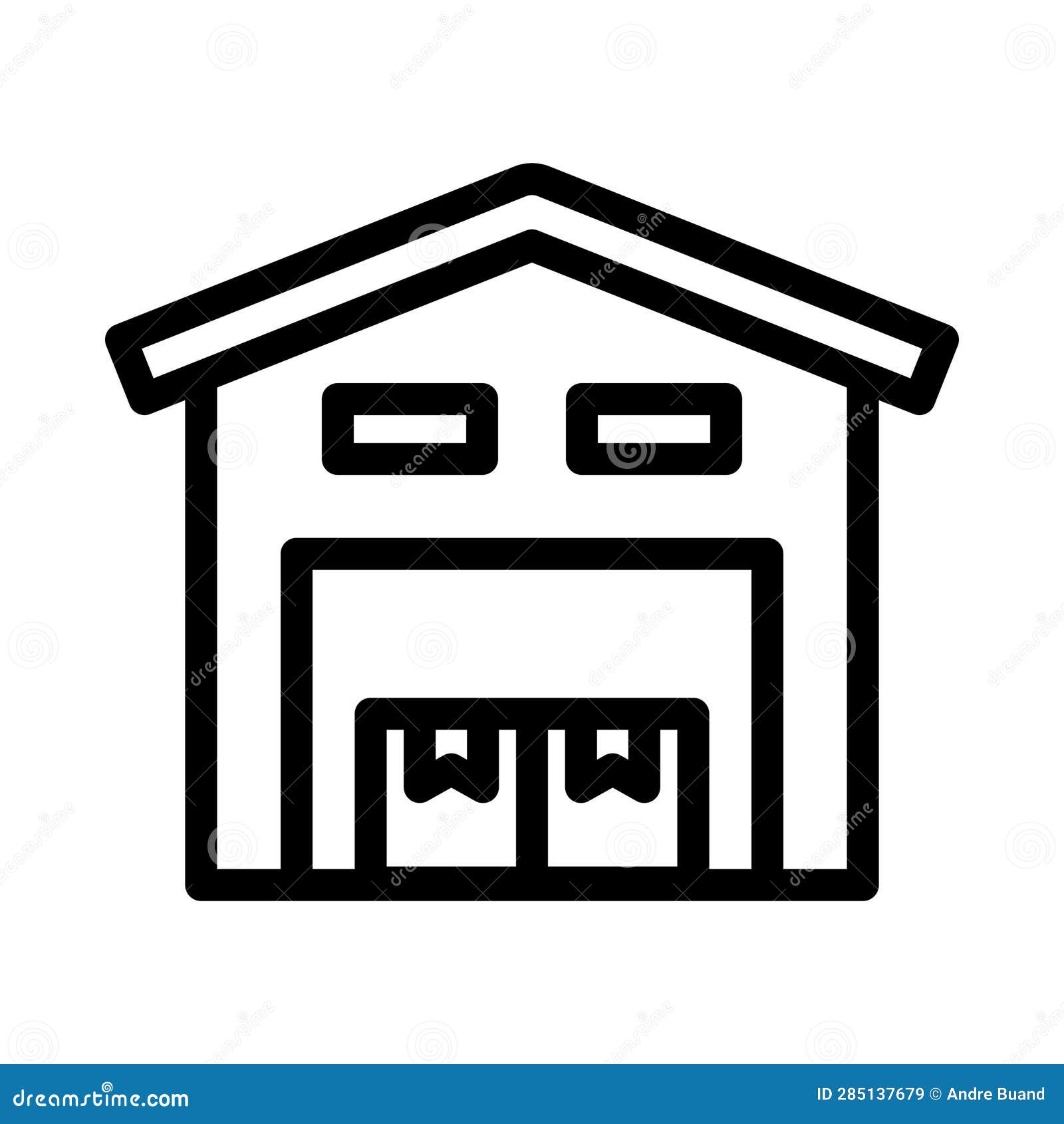 Warehouse Line Icon Illustration Vector Graphic Stock Vector ...