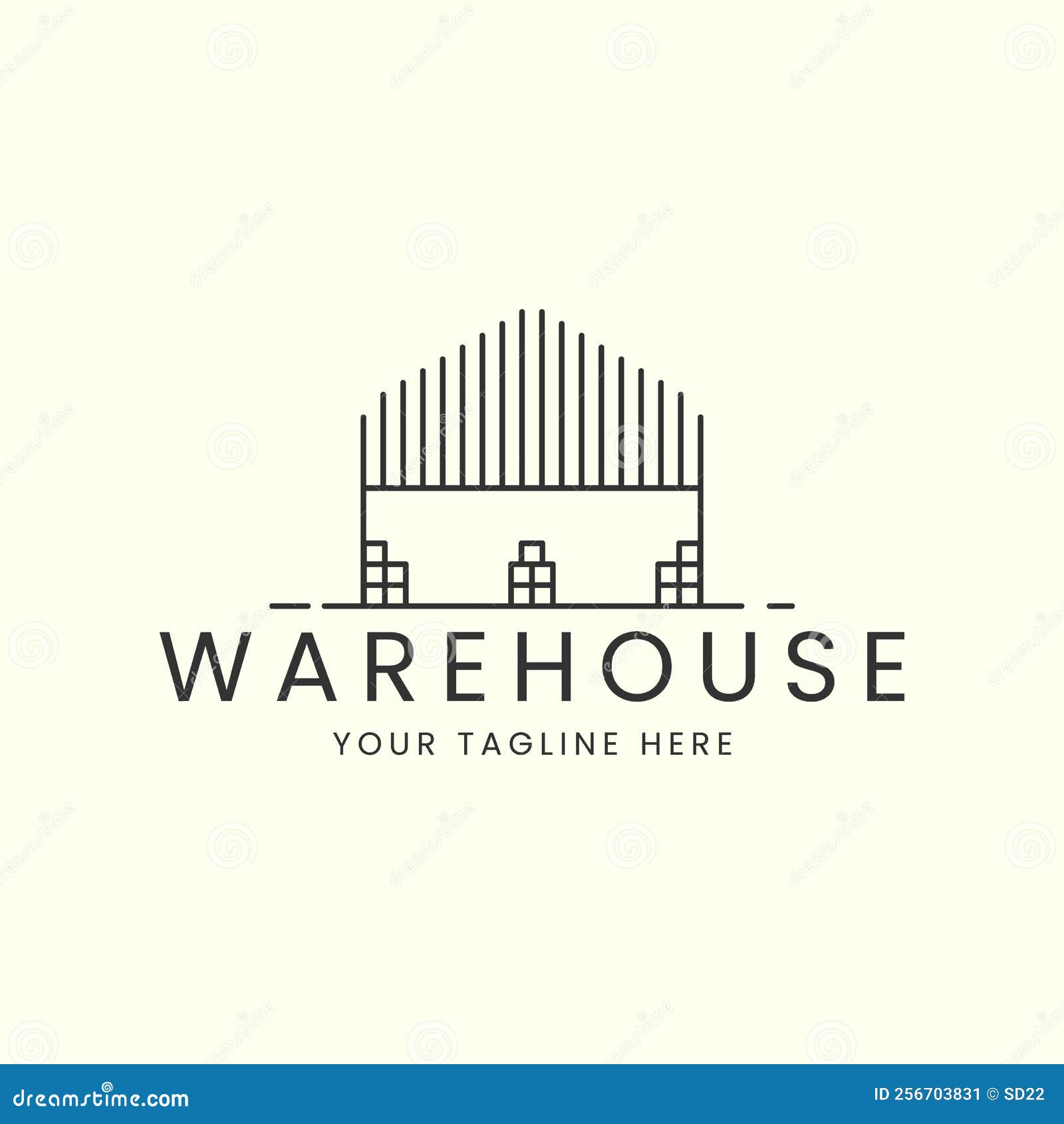 Warehouse with Linear Style Logo Vector Illustration Design, Store ...