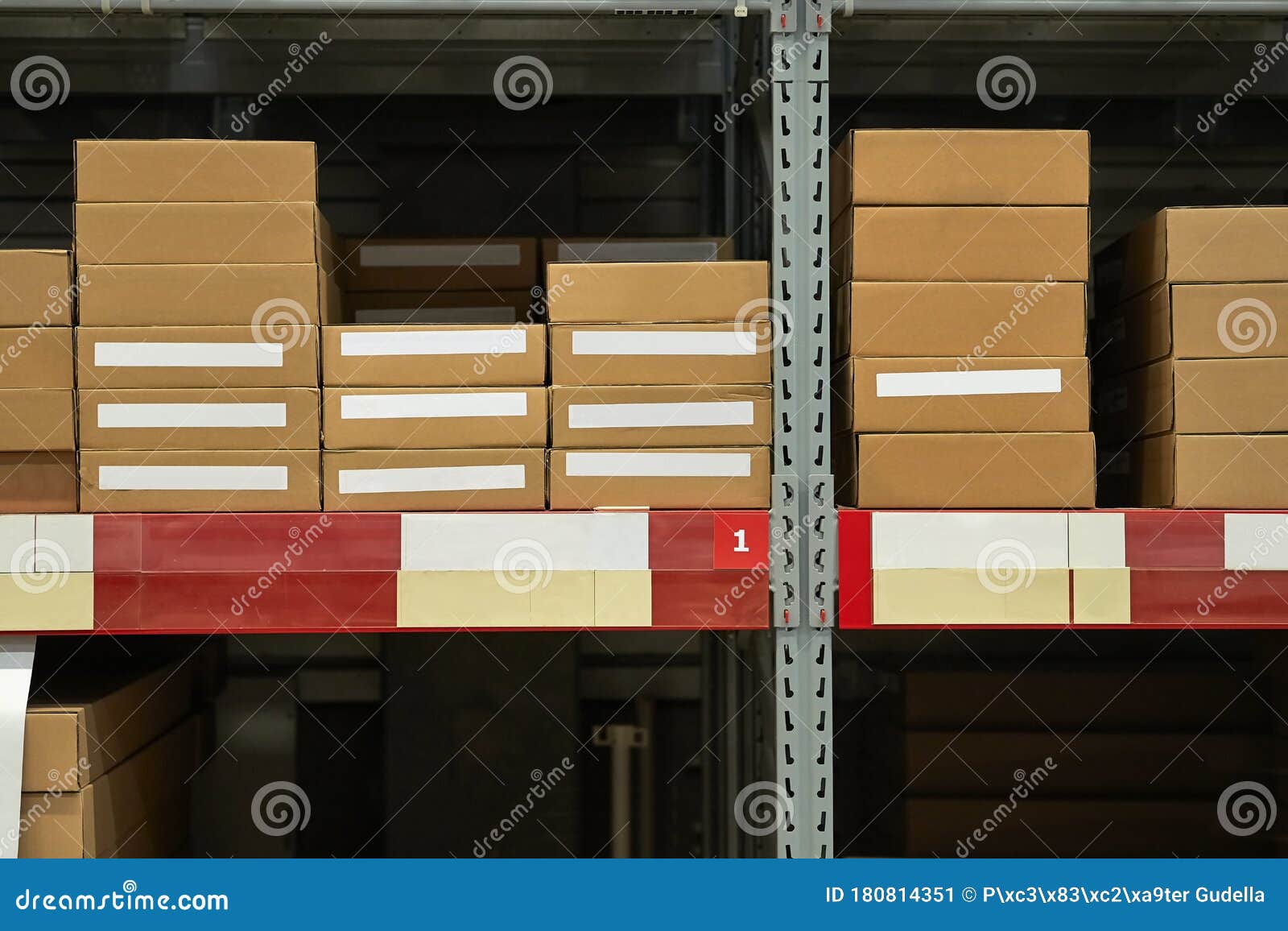 Warehouse Stocked with Boxes in Stacks Stock Image - Image of package ...