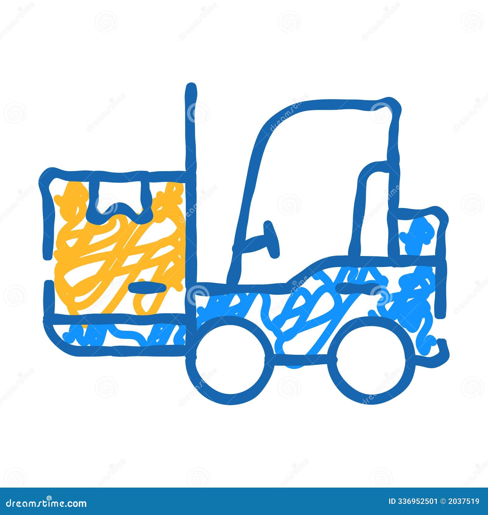 Warehouse Loader with Box Icon Doodle Illustration Stock Vector ...