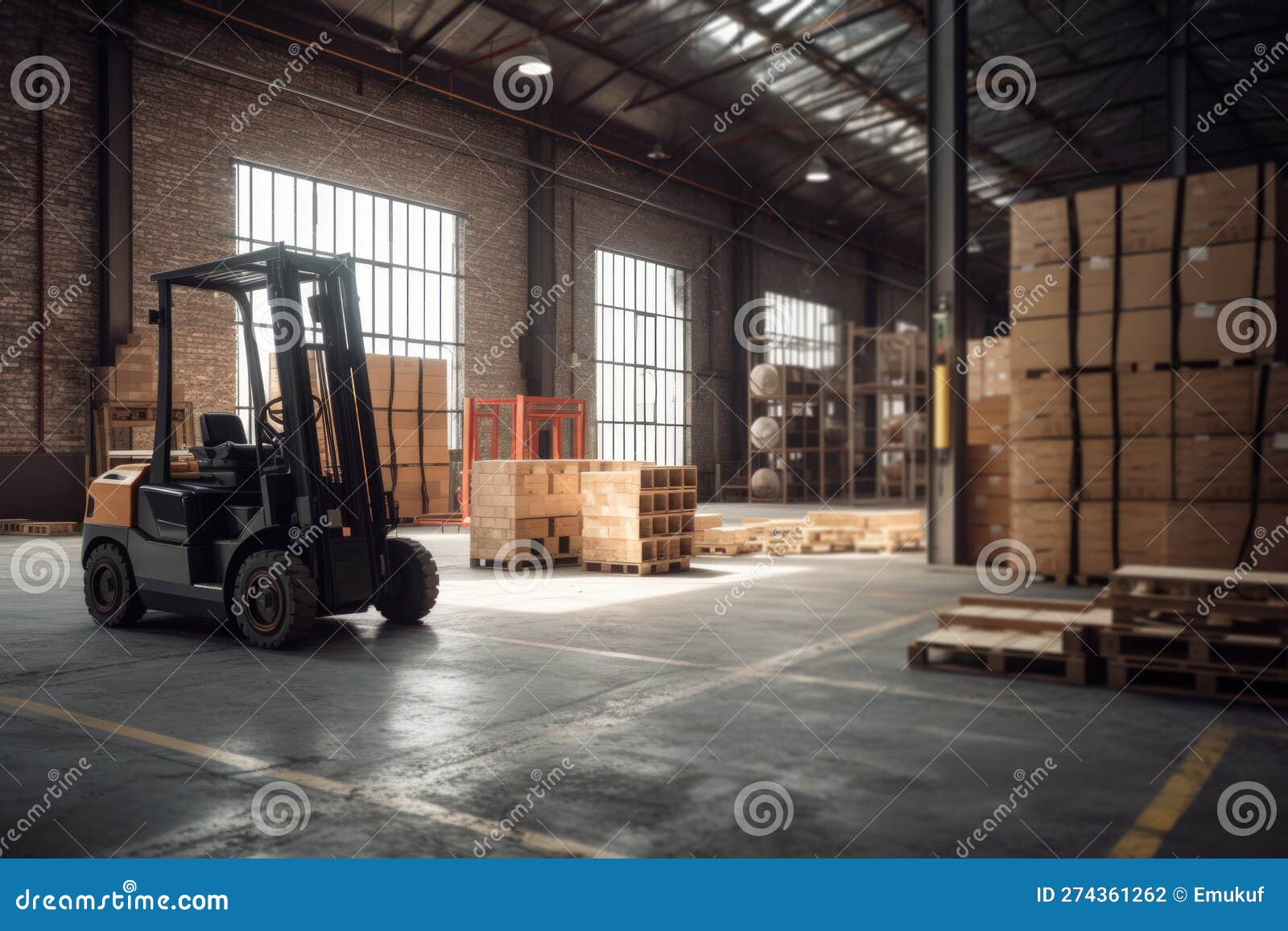 Warehouse Loader Loading Cargo Pallets Generative Ai Stock Illustration ...