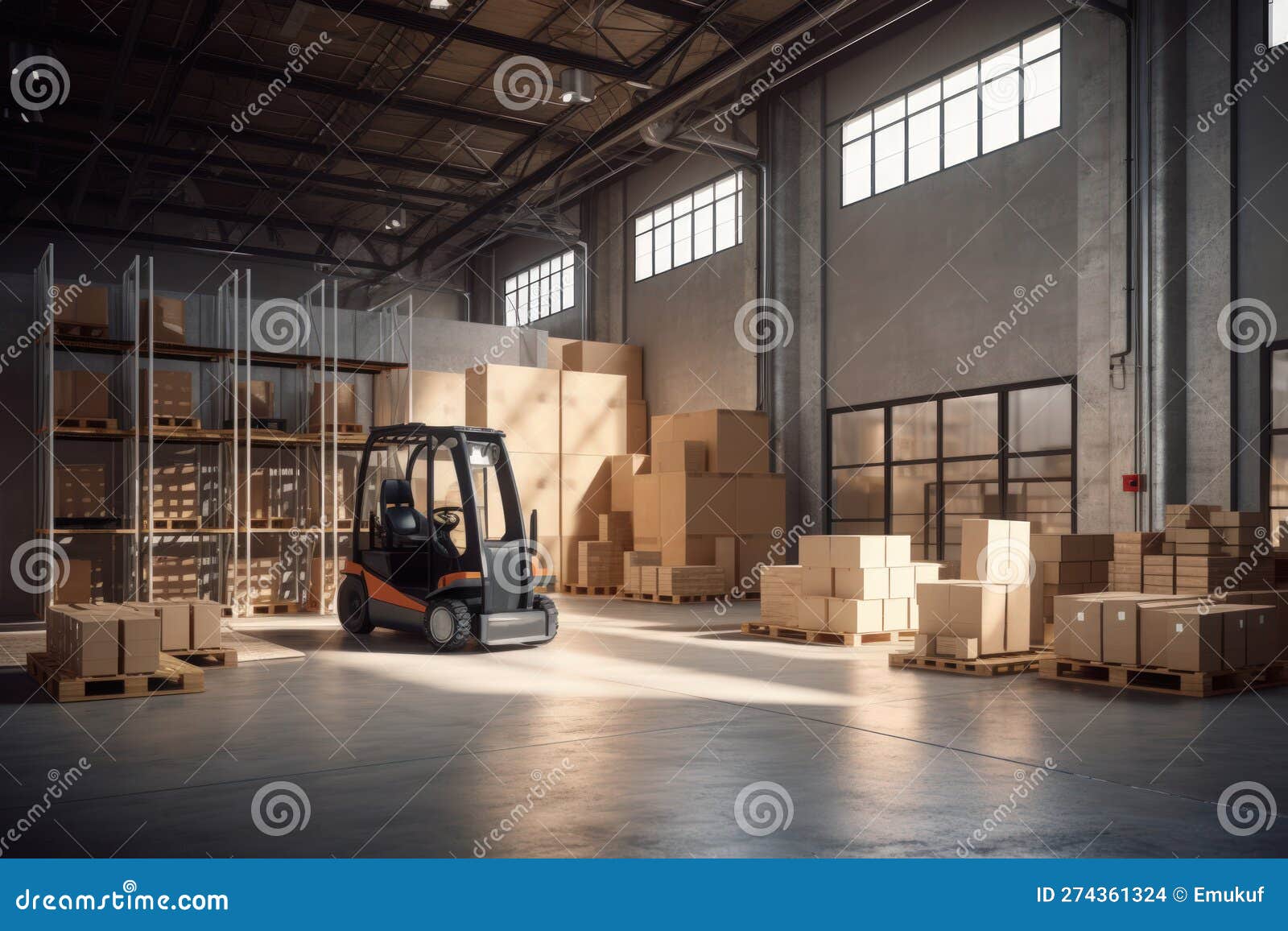 Warehouse Loader Loading Cargo Pallets Generative Ai Stock Illustration ...