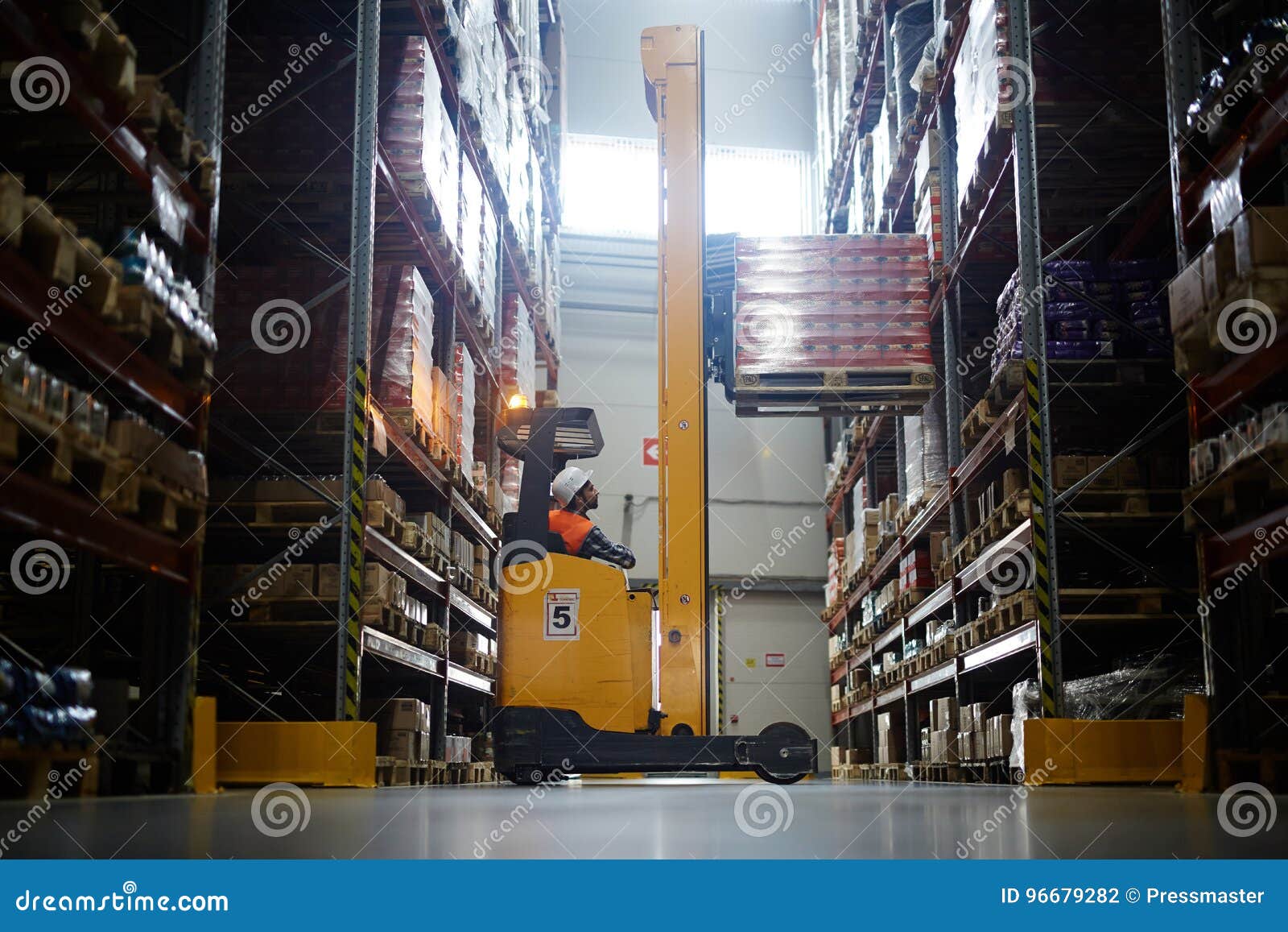 Warehouse Loader Using Forklift Truck Stock Photo - Image of moving ...