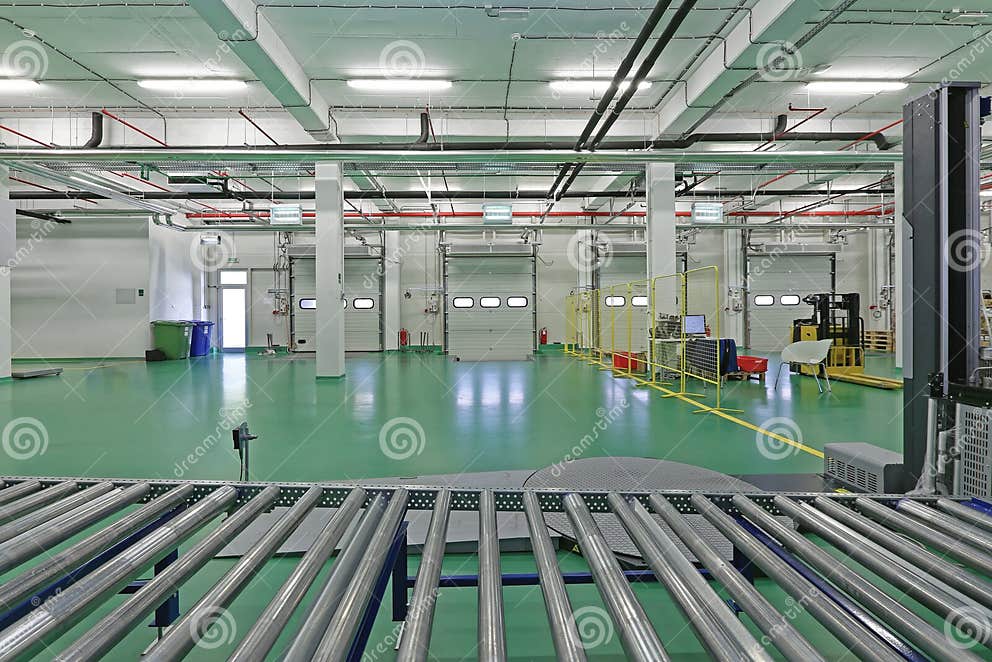 Warehouse Loading Dock Conveyor Stock Image - Image of storage ...
