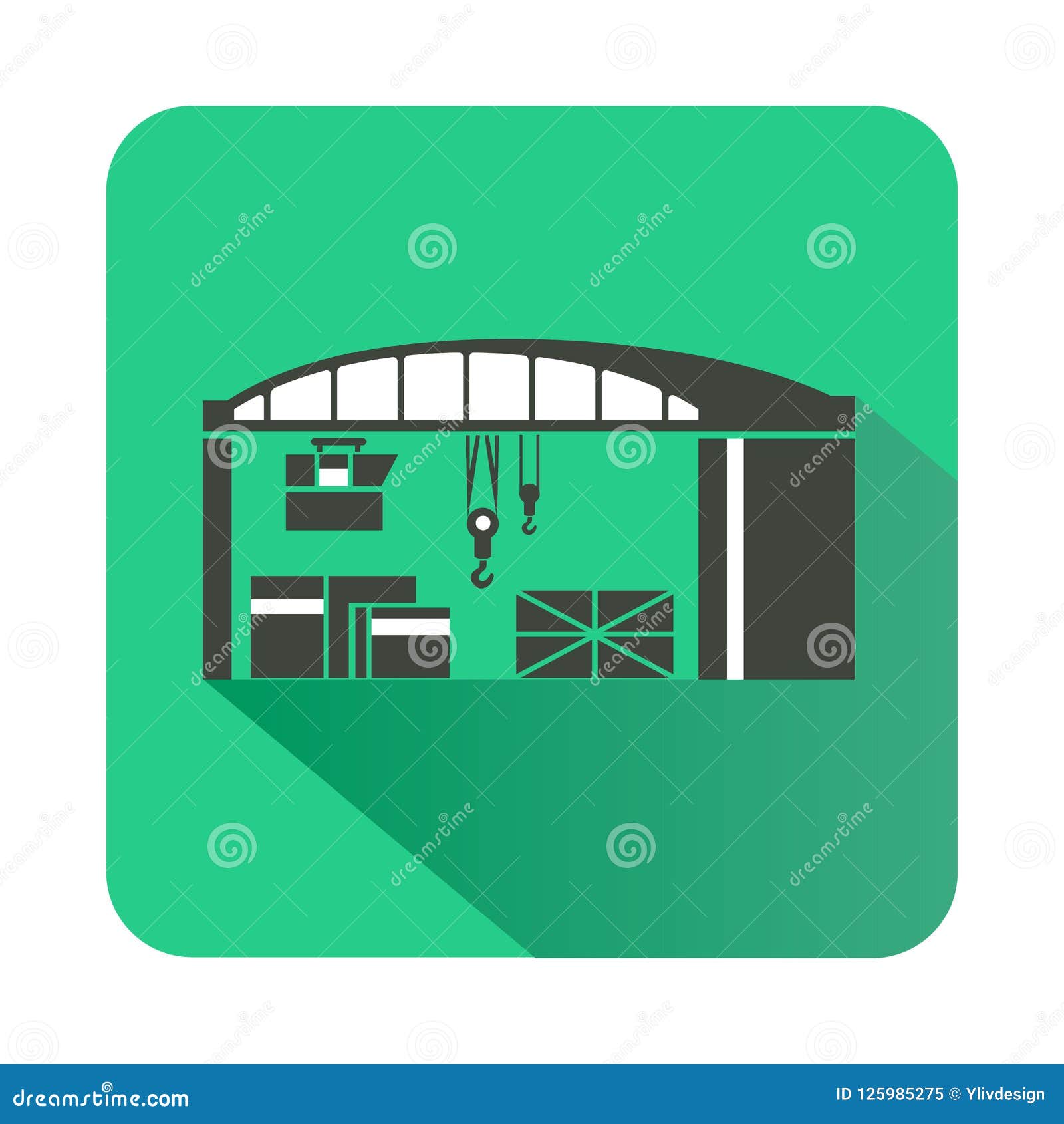 Warehouse for Loading Icon, Flat Style Stock Illustration ...