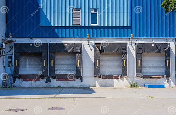 Warehouse Loading and Unloading Area Stock Photo - Image of transport ...