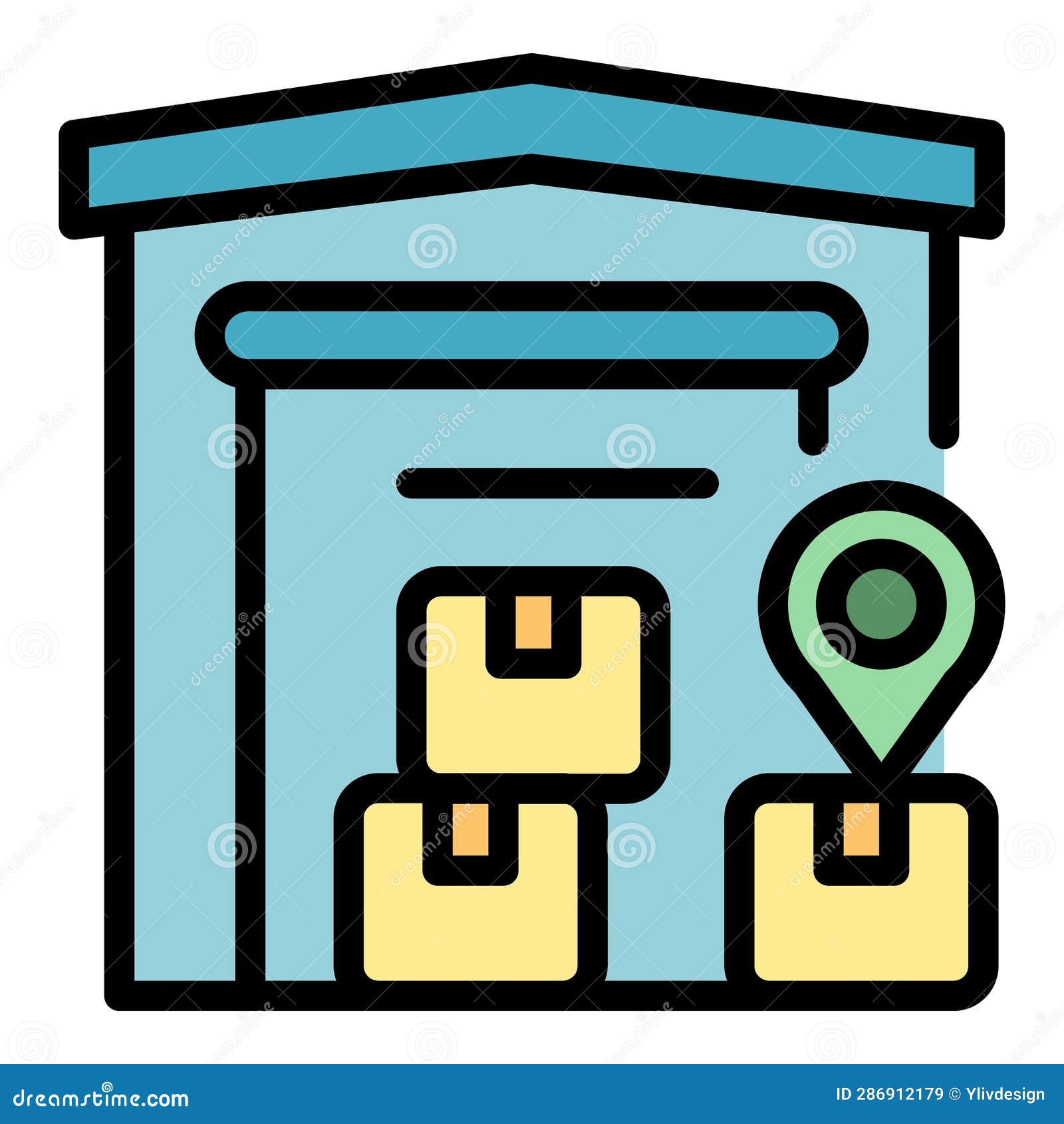 Warehouse Location Icon Vector Flat Stock Vector - Illustration of ...