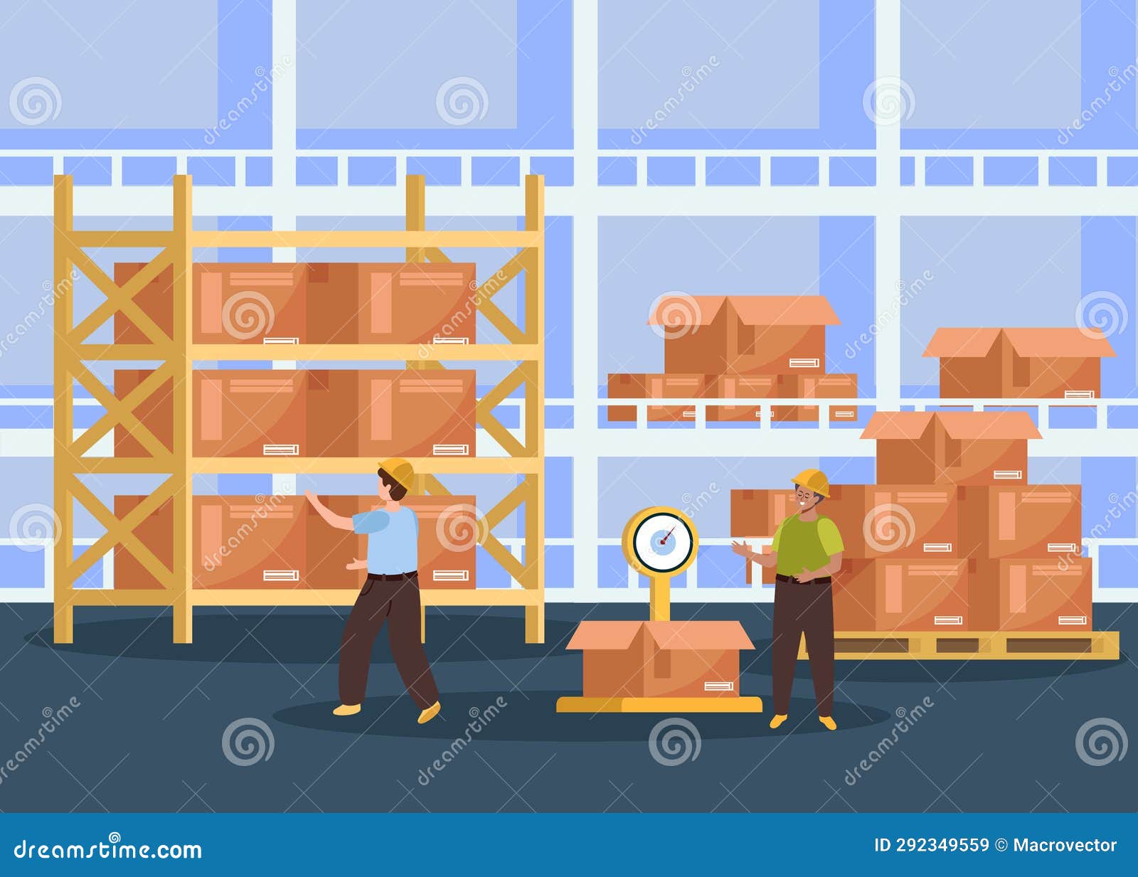 Warehouse Logistic Flat stock illustration. Illustration of business ...