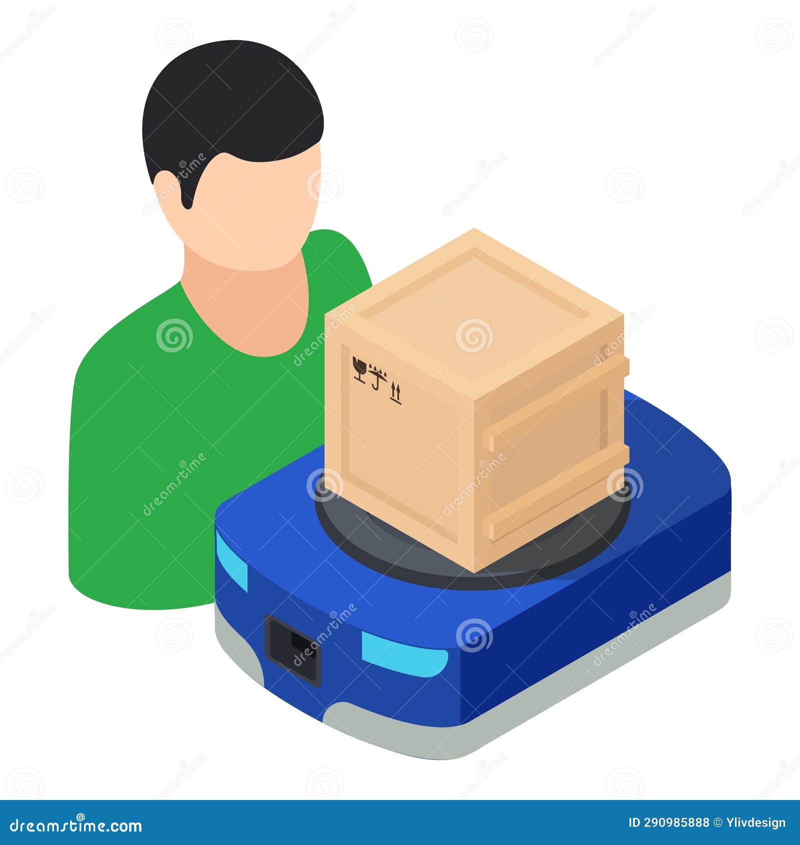 Warehouse Logistic Icon Isometric Vector. Human Near Warehouse Robot ...
