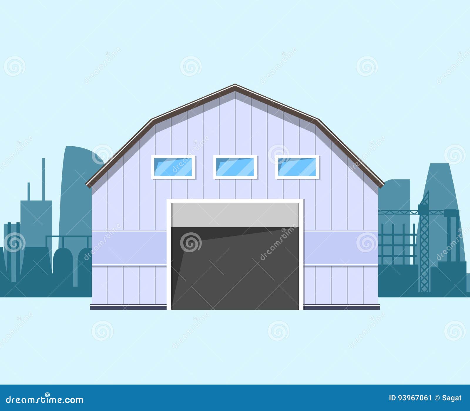 Warehouse Logistics Building Stock Vector - Illustration of carriage ...