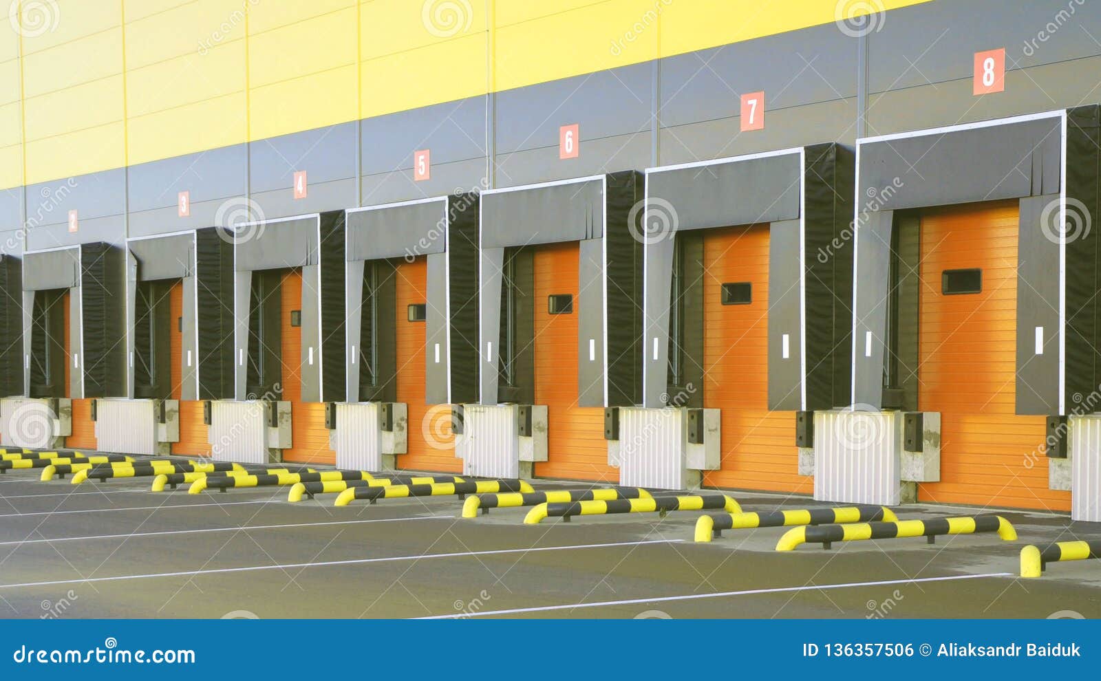 Warehouse Logistics Complex. Loading Gates Stock Photo - Image of house ...