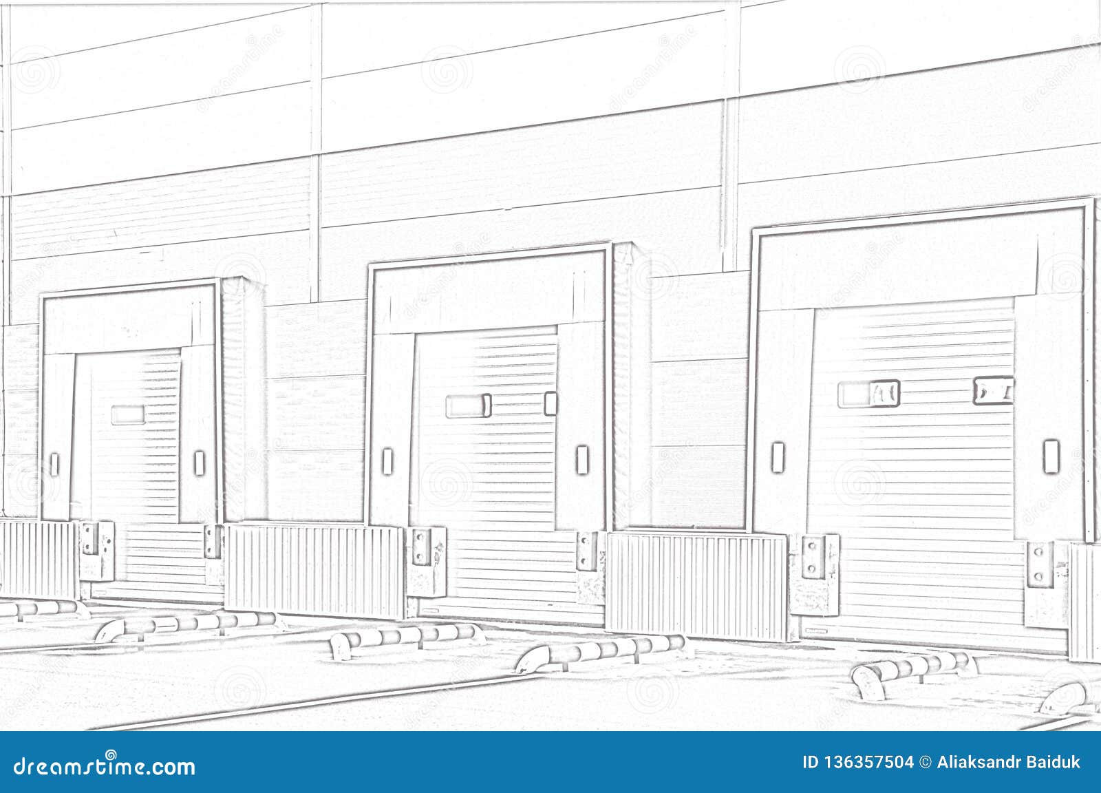 Warehouse Logistics Complex. Loading Gates Stock Illustration ...