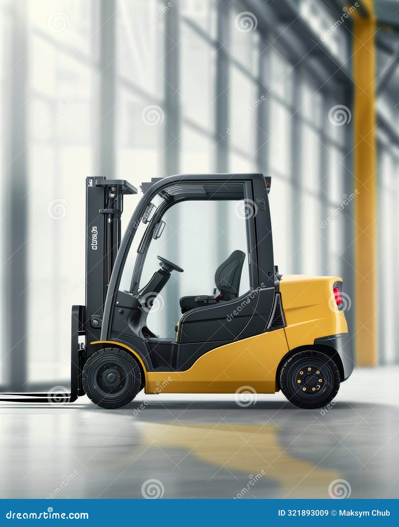 Warehouse Logistics Concept Forklift and Inventory Storage Banner with ...