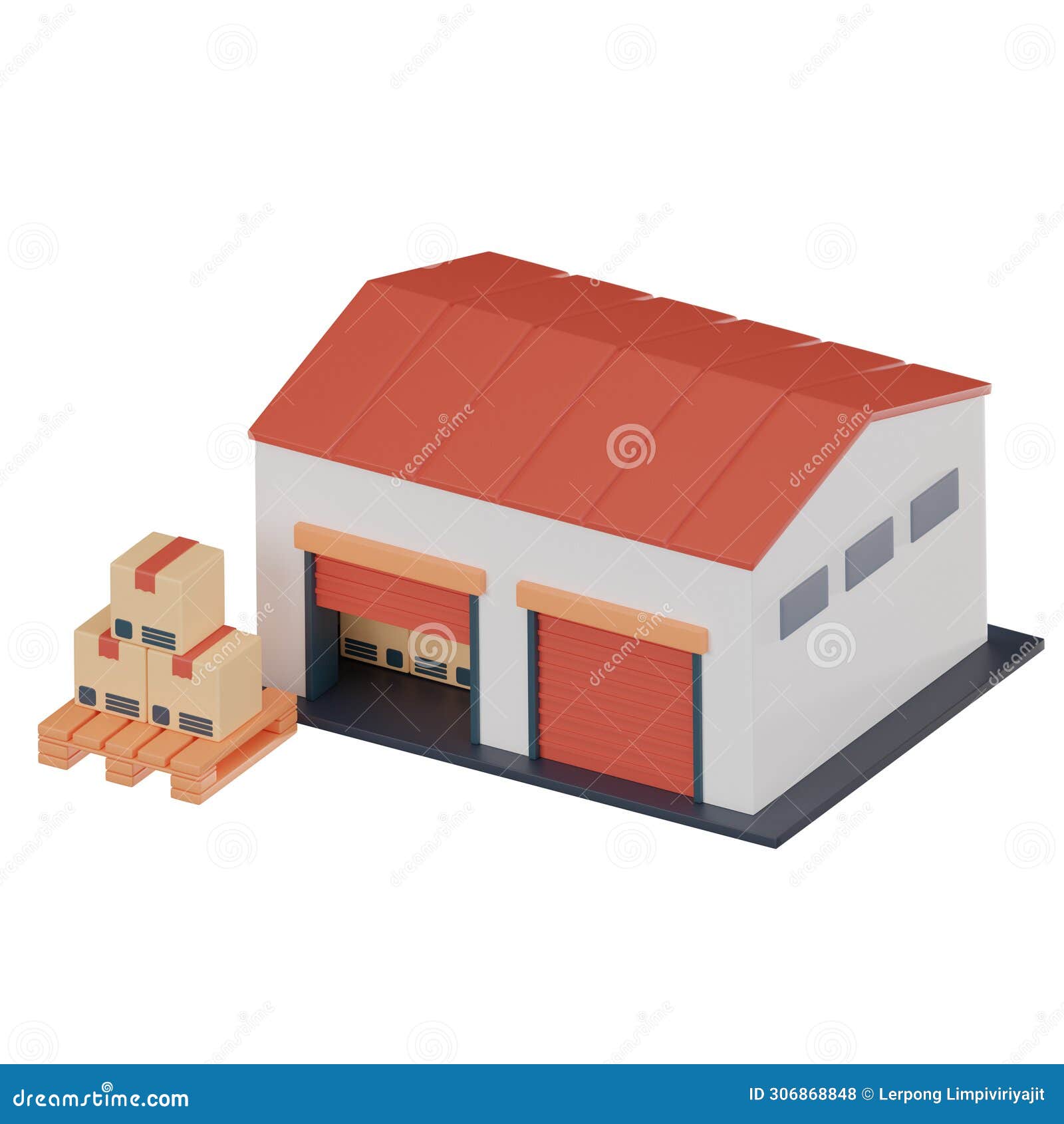 Warehouse Logistics Icon 3D Render Stock Illustration - Illustration of ...