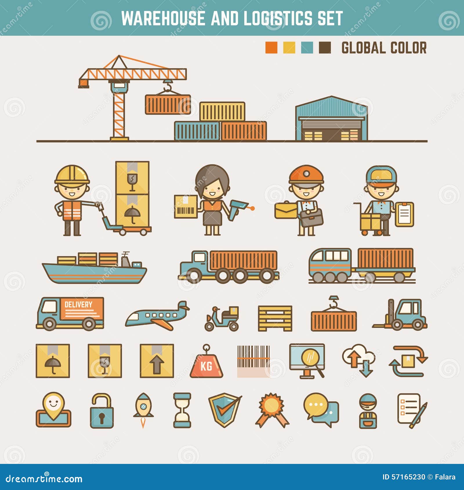 Logistics Infographic Set Vector Illustration | CartoonDealer.com ...