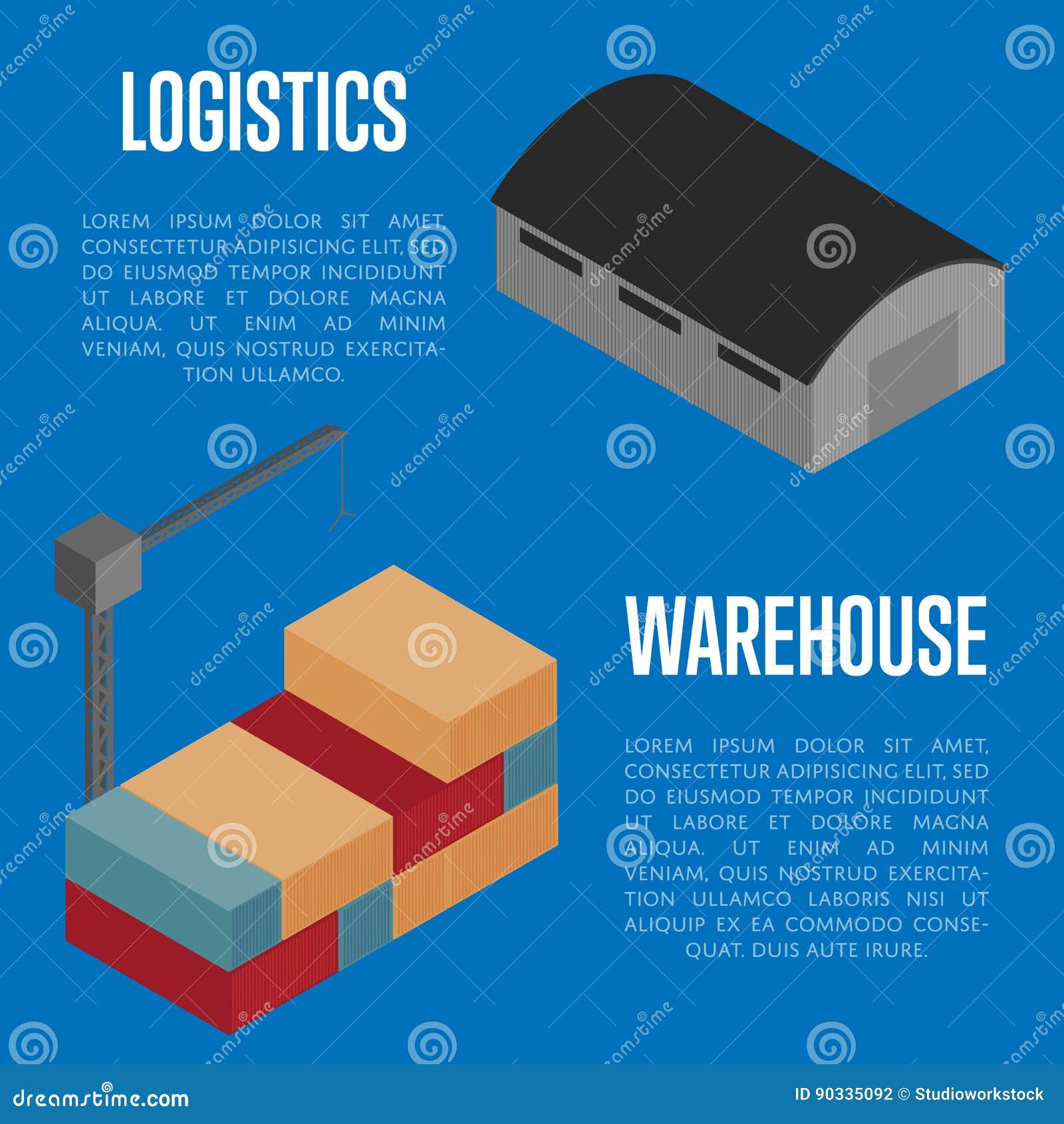 Warehouse Logistics Isometric Banner Stock Vector - Illustration of ...