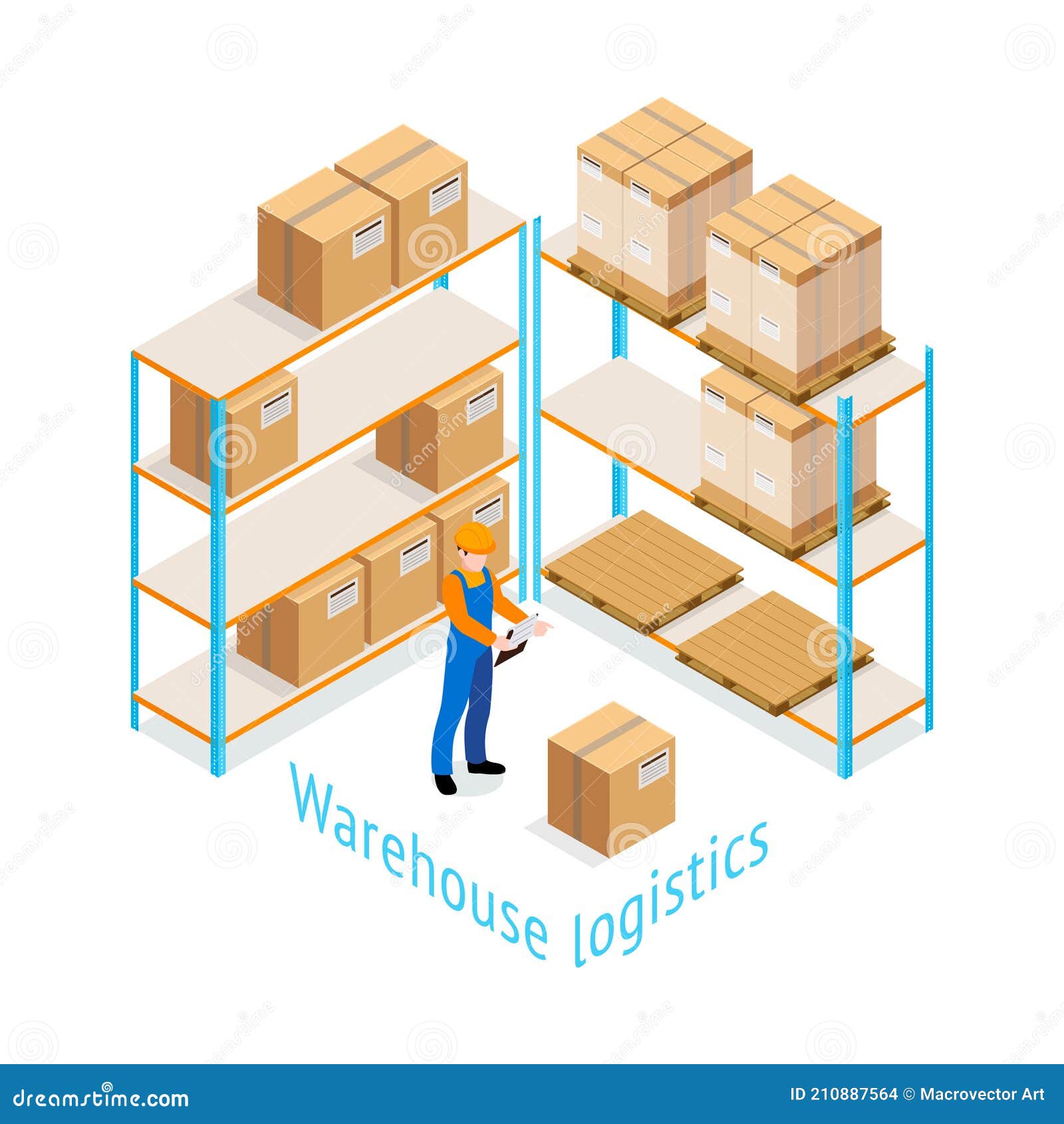 Warehouse Logistics Isometric Design Stock Vector - Illustration of ...