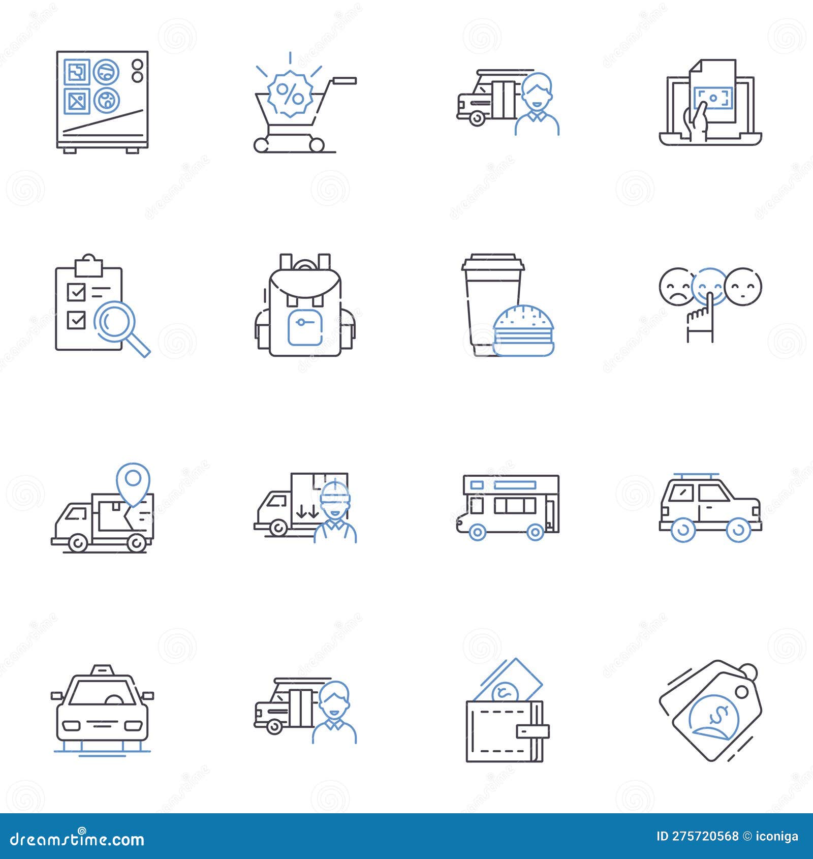 Warehouse Logistics Line Icons Collection. Inventory, Shipment, Pallet ...